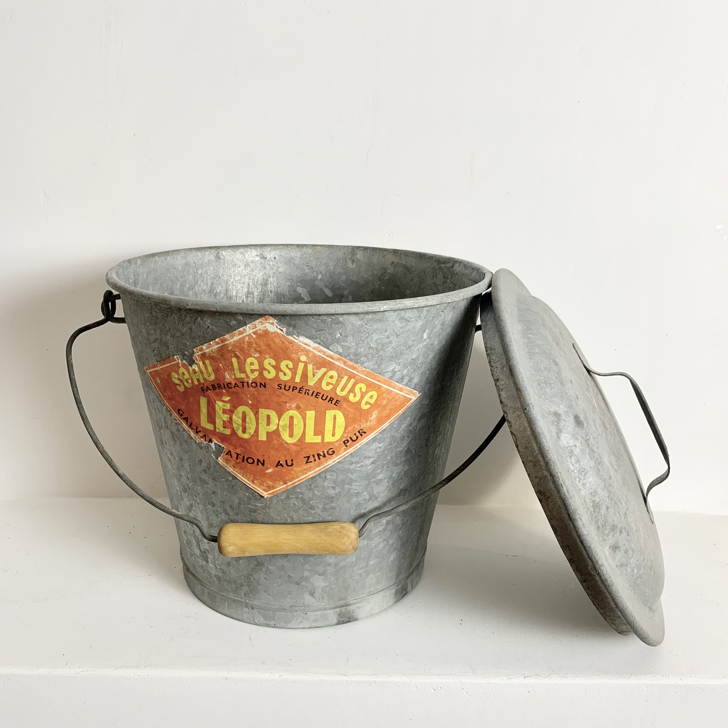 French Antique Zinc Bucket - Shabby Chic Garden Bucket - Washing Bucket ...