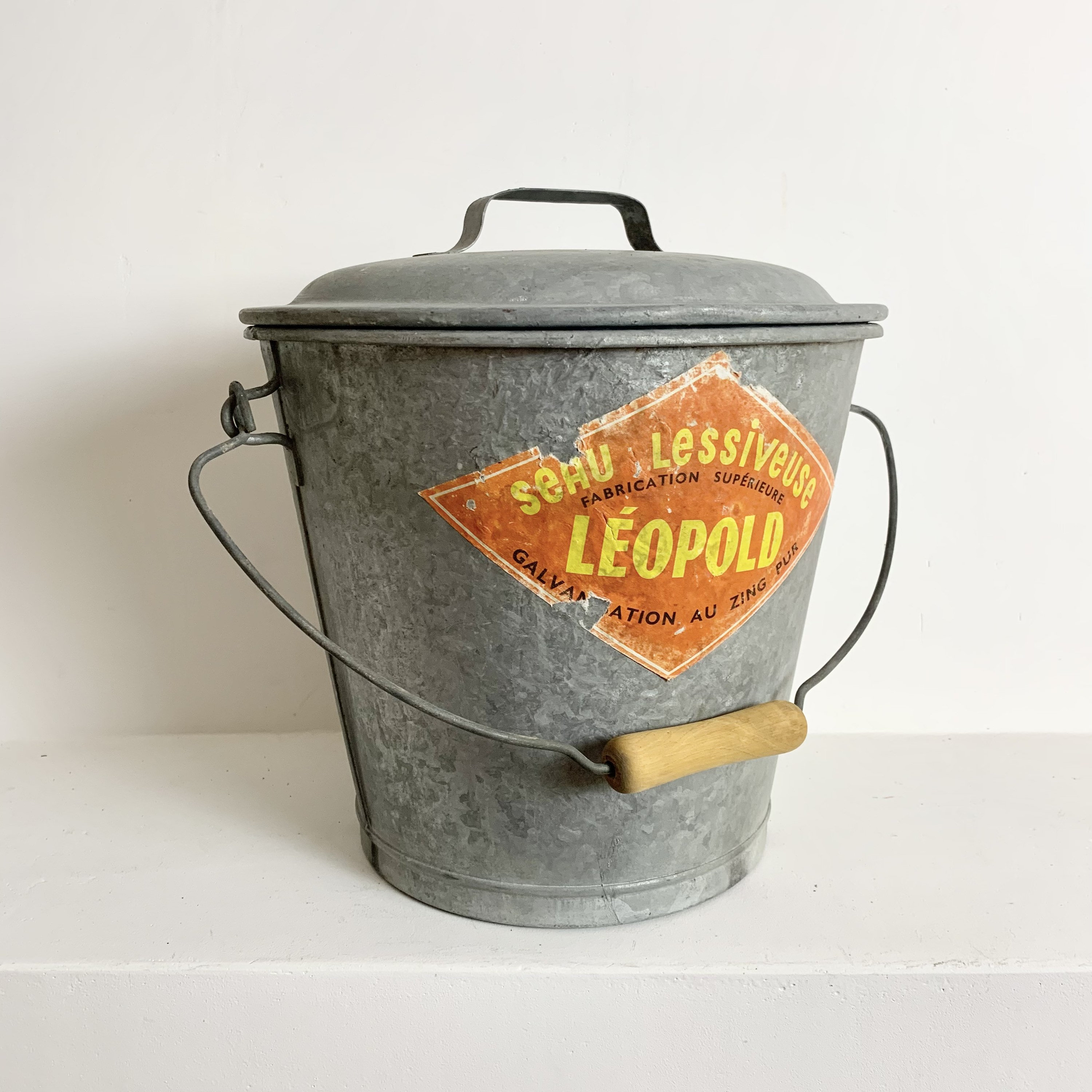 French Antique Zinc Bucket - Shabby Chic Garden Bucket - Washing Bucket ...