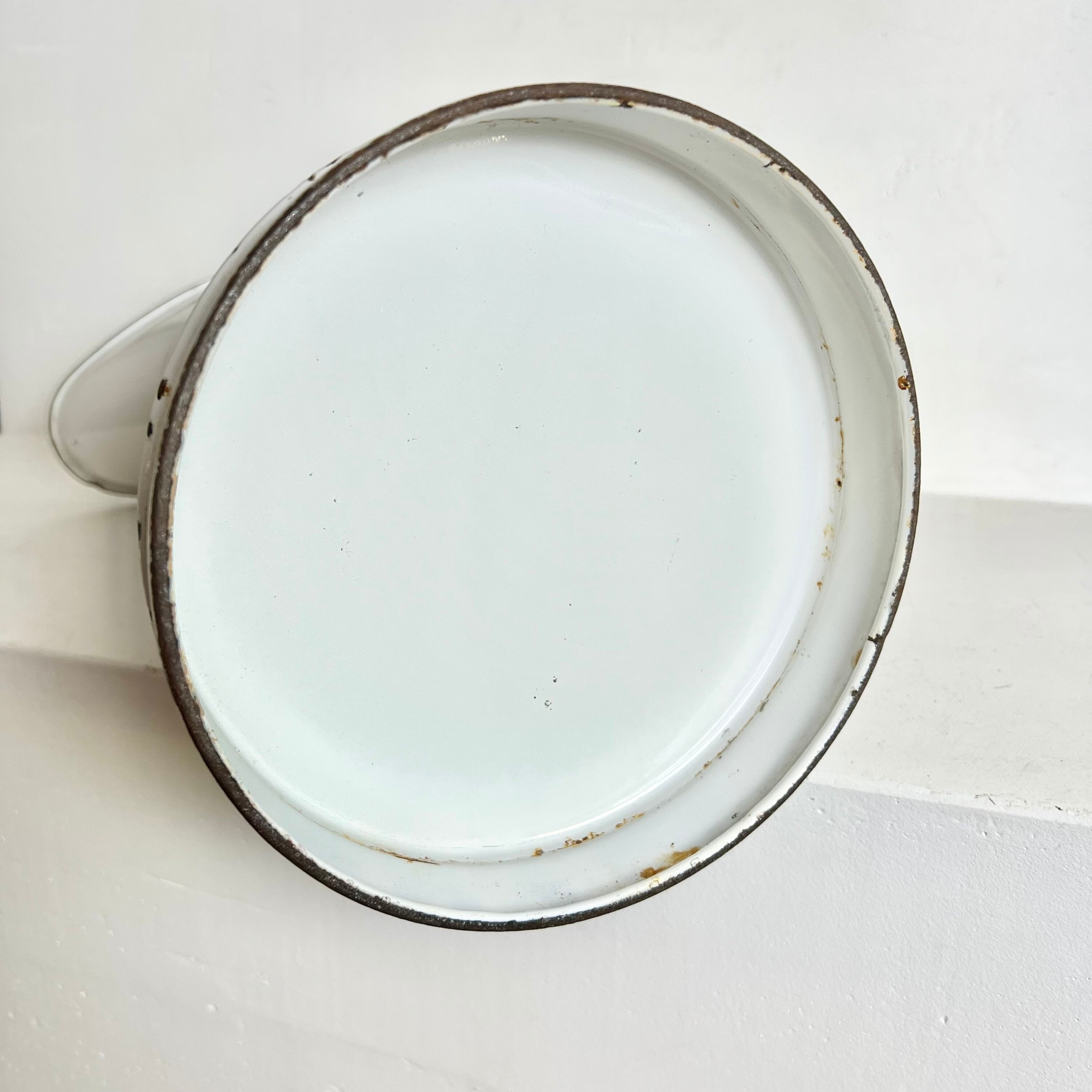 HOLD 4 DAVE -French Vintage Enamel Pitcher - Enamelware Jug - White ...