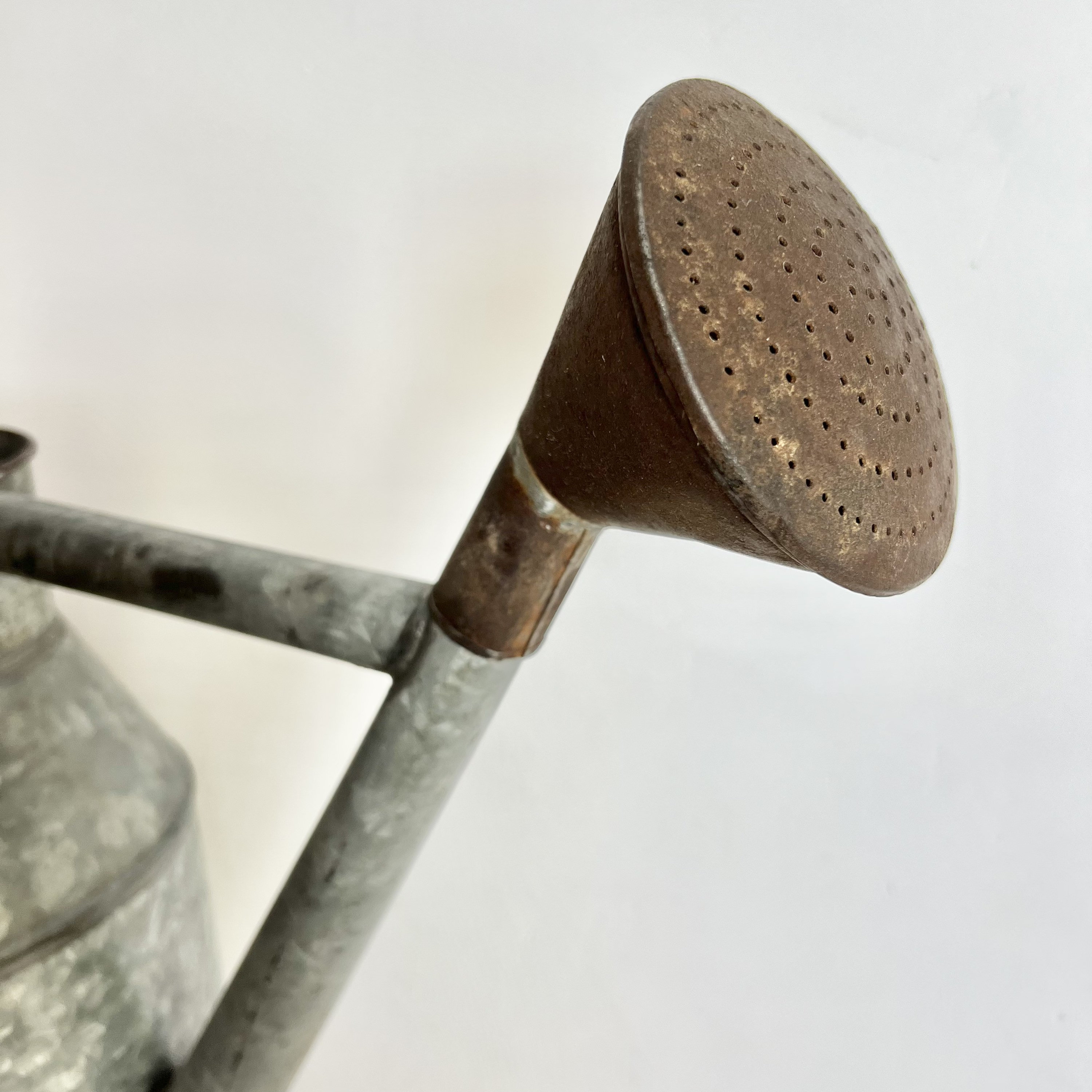 French Antique Zinc Watering Can - Medium Sized Galvanized Watering Can ...