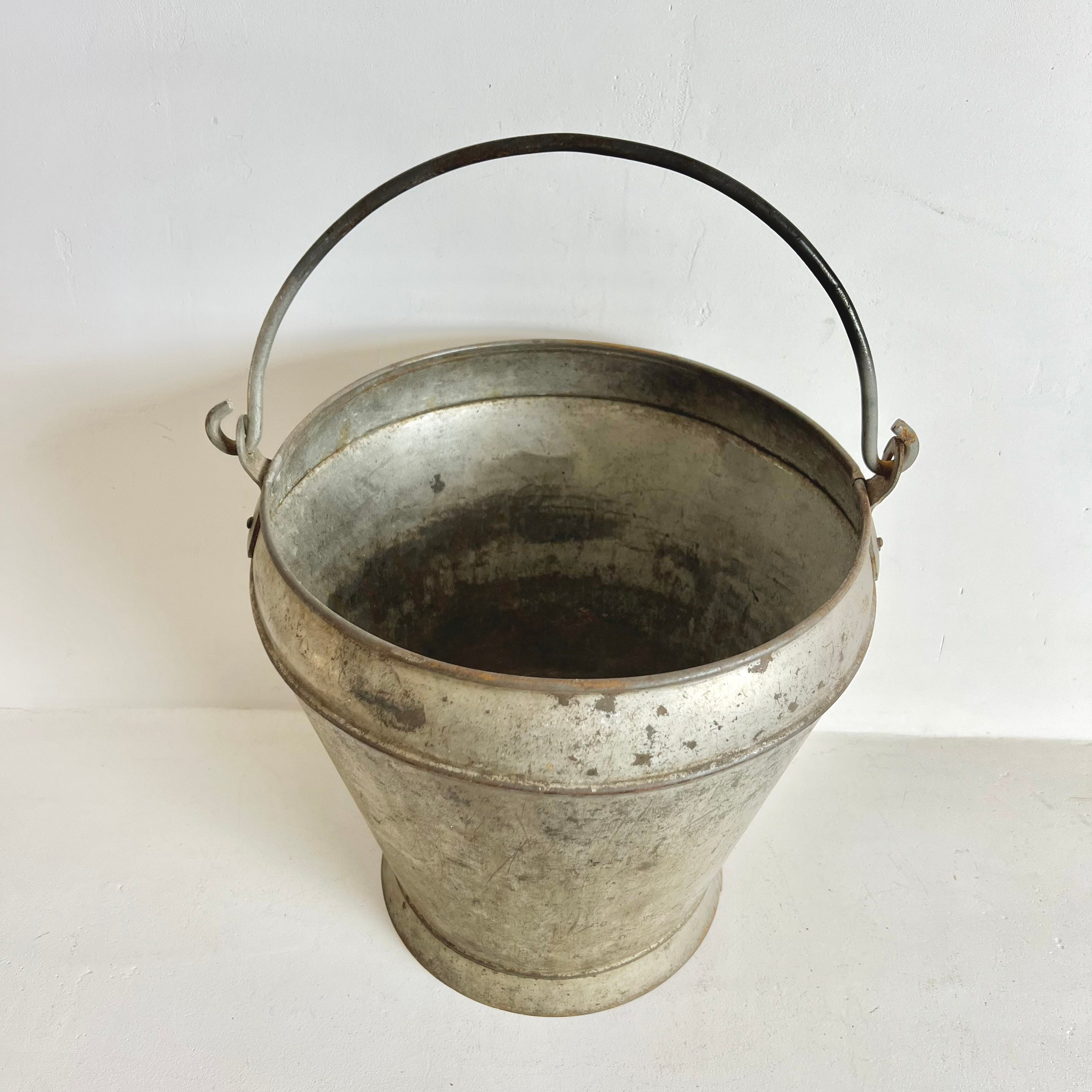 Rare French Antique Milk Bucket - Shabby Chic Garden Bucket - Well ...