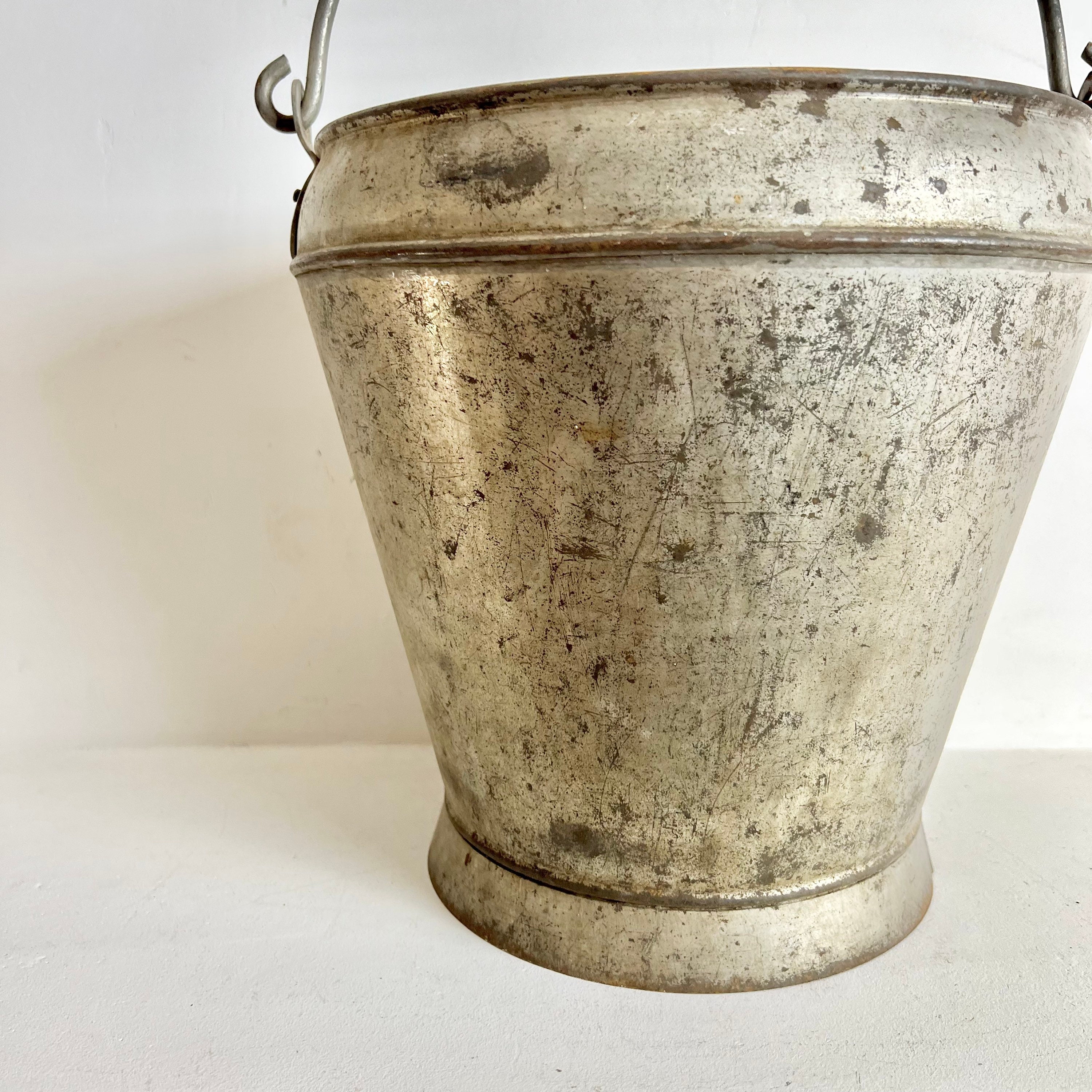 Rare French Antique Milk Bucket - Shabby Chic Garden Bucket - Well ...