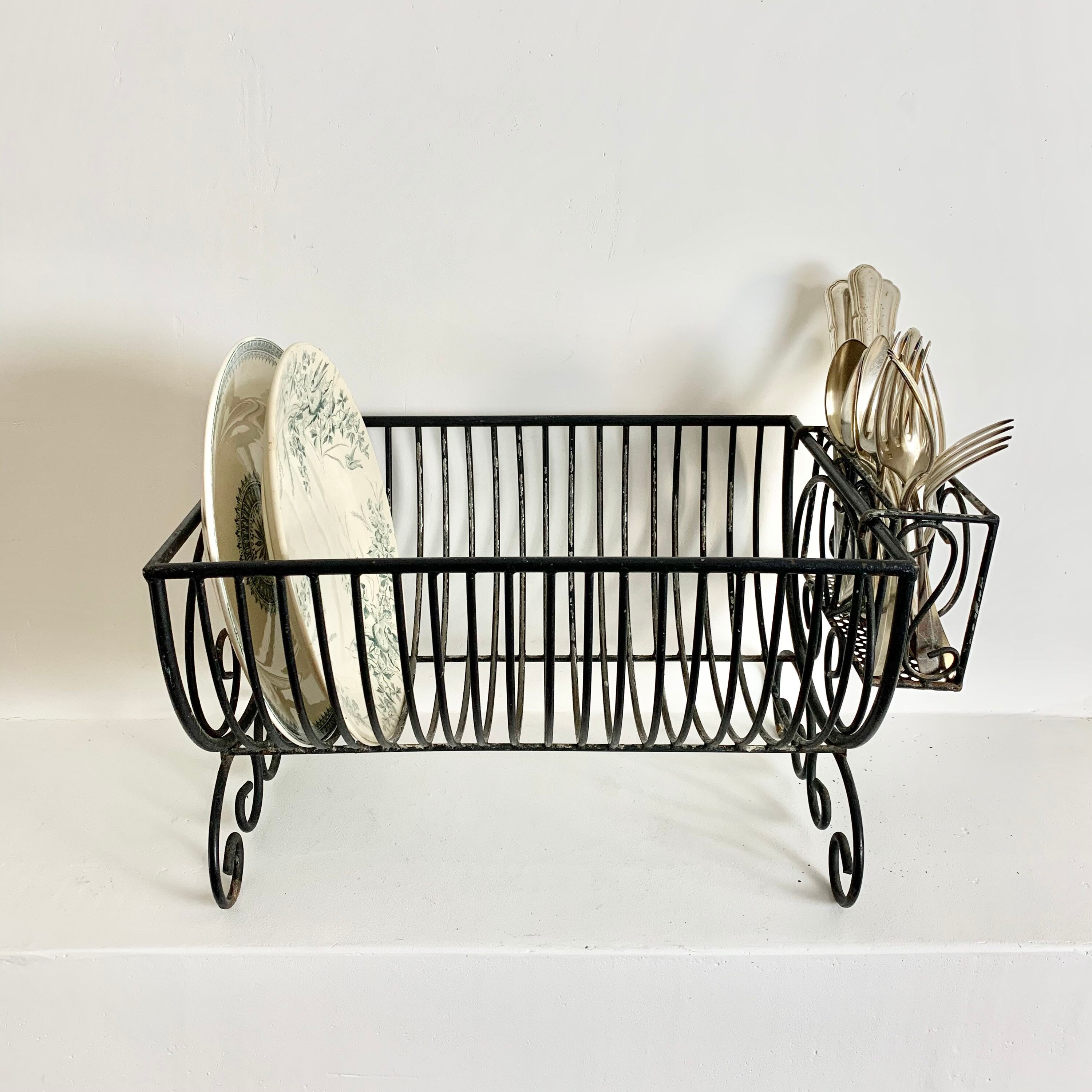 Decorative French Antique Distressed Shabby Chic Dish Rack - Removable ...