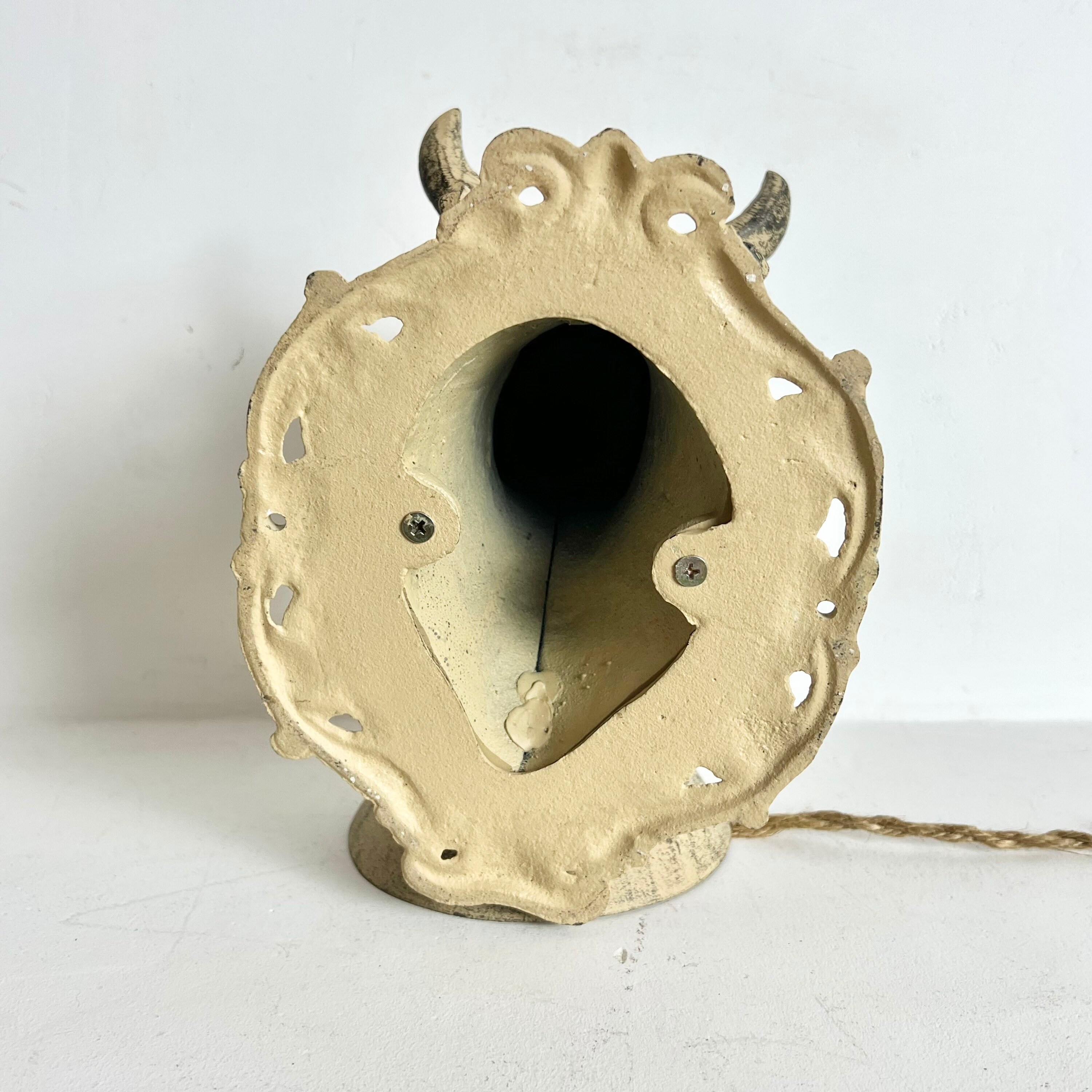 French Vintage Iron Cow Door Bell - Cow Gate Bell - Cast Iron Cow Head ...