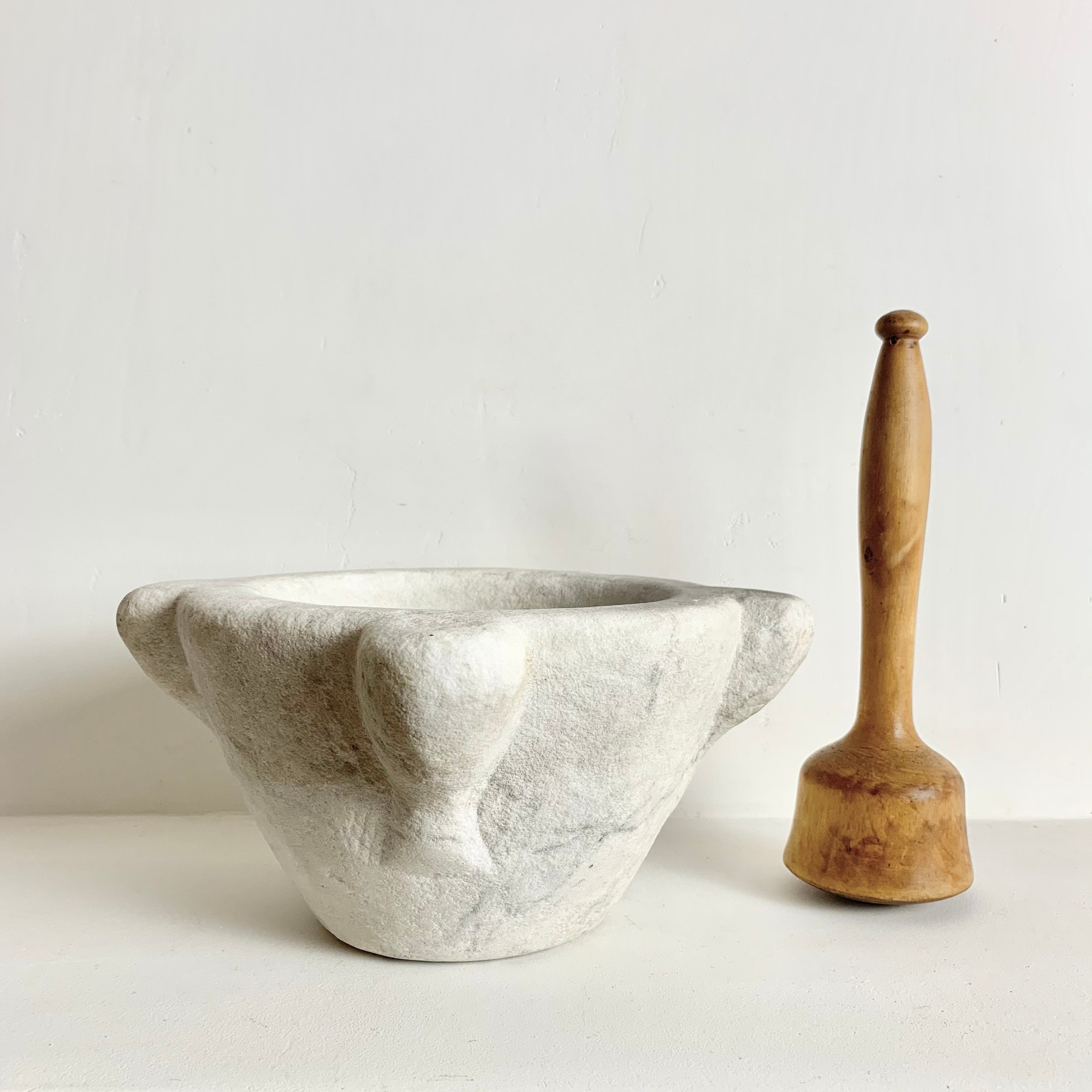 French Antique Mortar and Pestle - Antique Marble Mortar - Stone Mortar ...