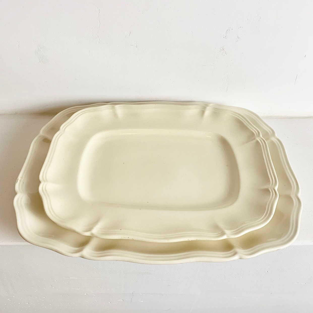 French Antique Sarreguemines Serving Platters Set of 2 - Rectangular ...