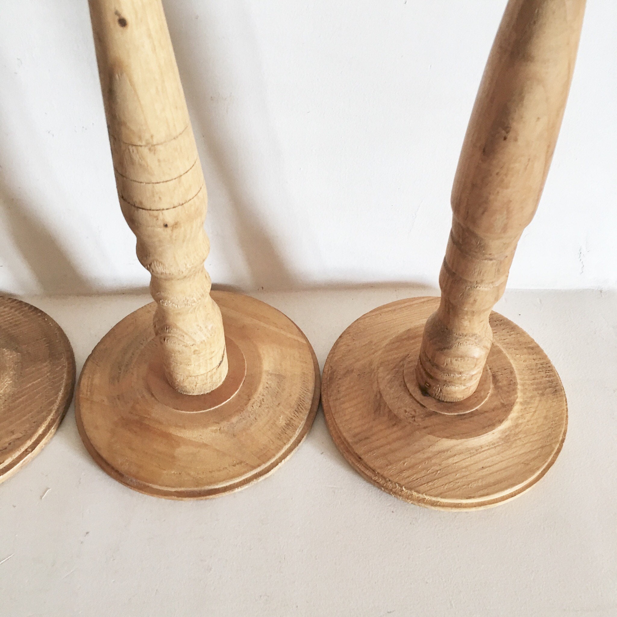French Vintage Wood Hat Stand - Millinery Stand - Wig Stand - Turned ...