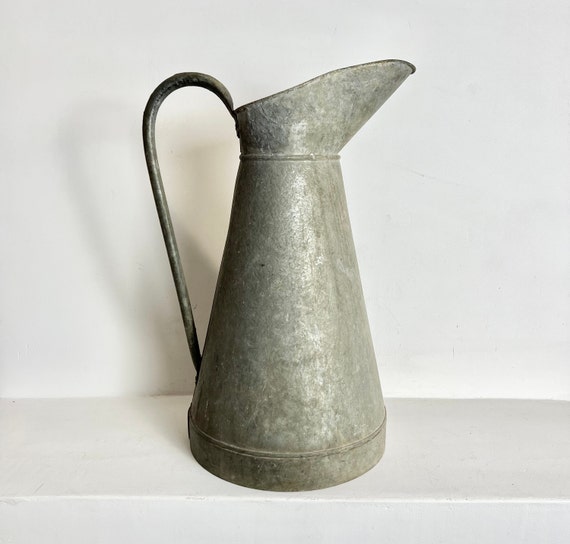 Rare Extra Large French Antique Zinc Pitcher - Broc Zinc - Galvanized ...