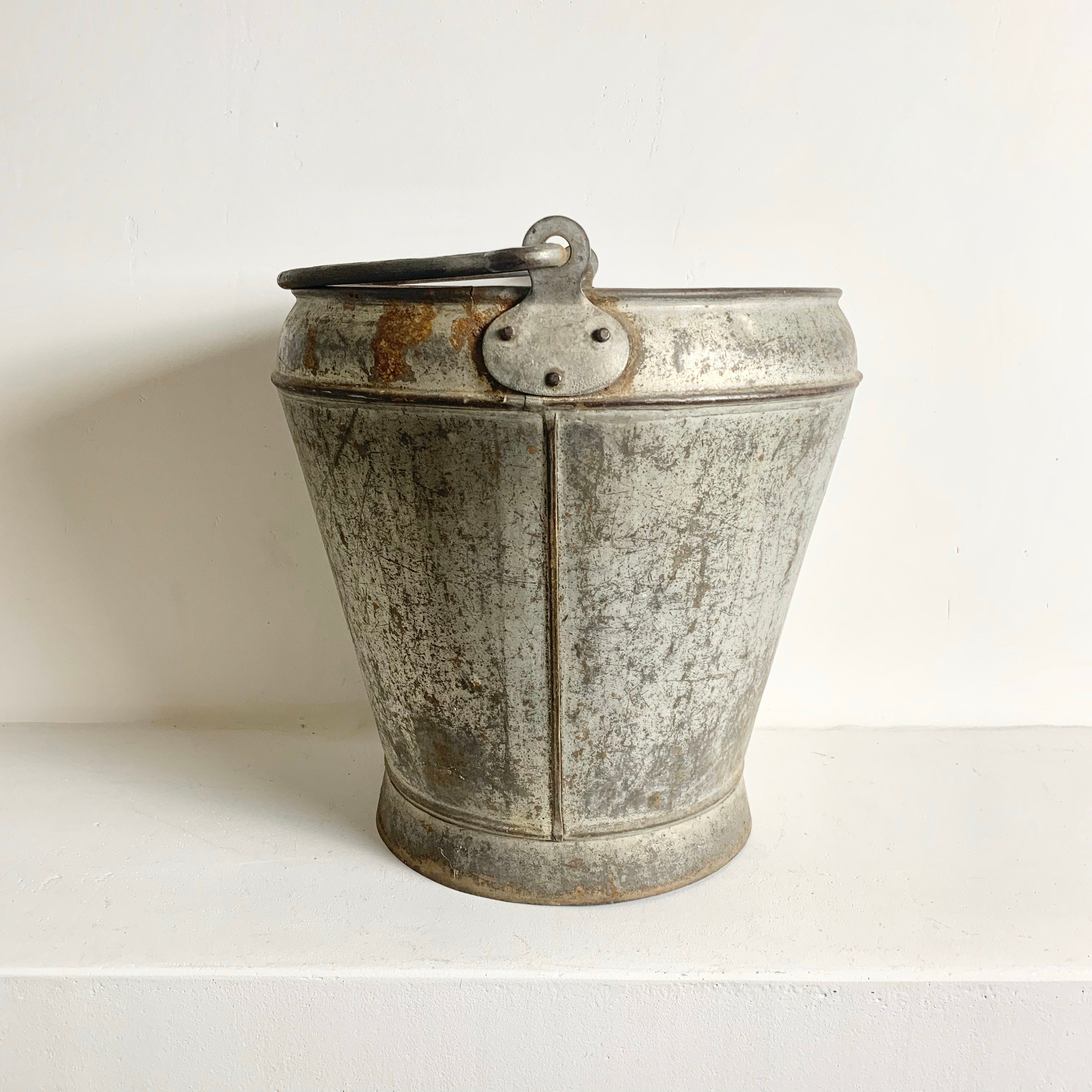 Rare French Antique Milk Bucket - Shabby Chic Garden Bucket - Well ...
