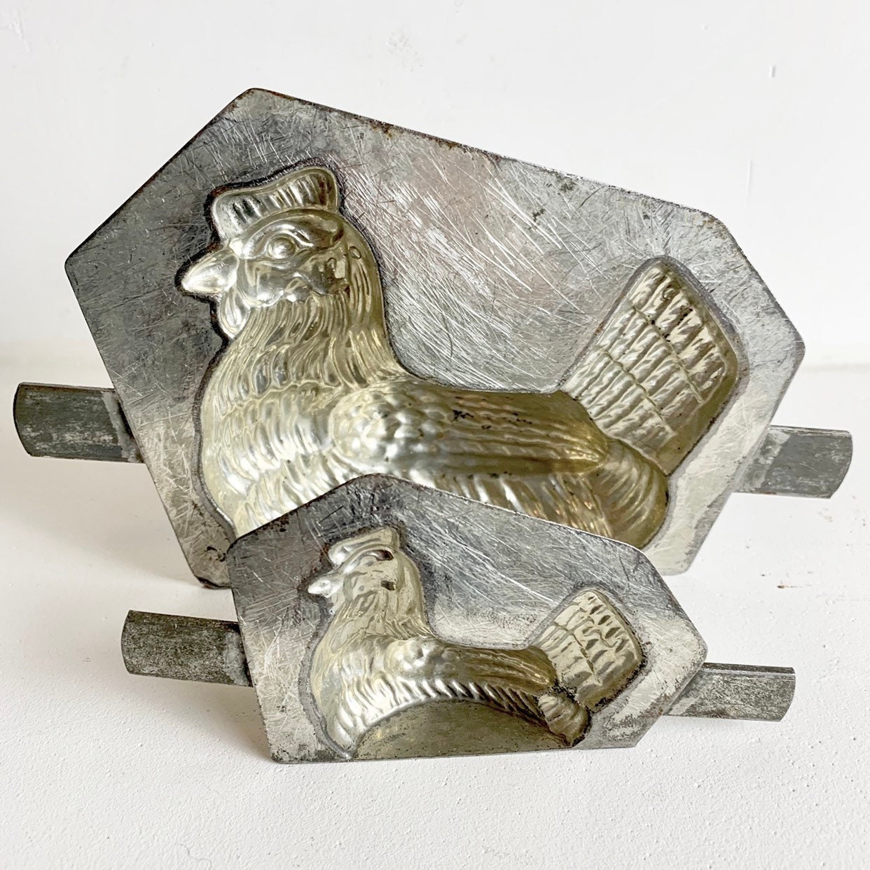 French Antique Chocolate Mold - Set of 2 Chocolate Molds - Chicken or ...