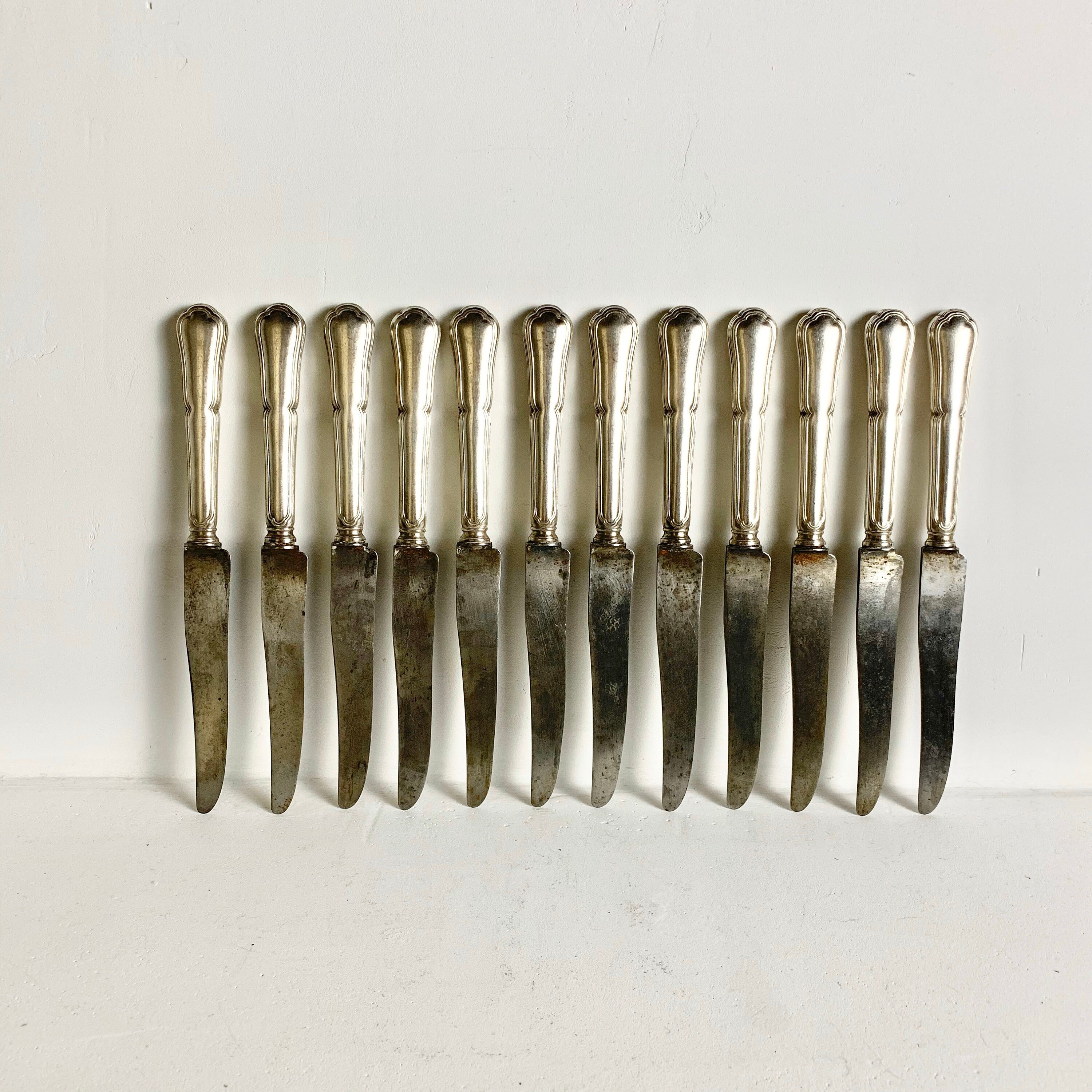 French Antique Knives - Set of Knives - Dinner Knives - Silver Knife ...