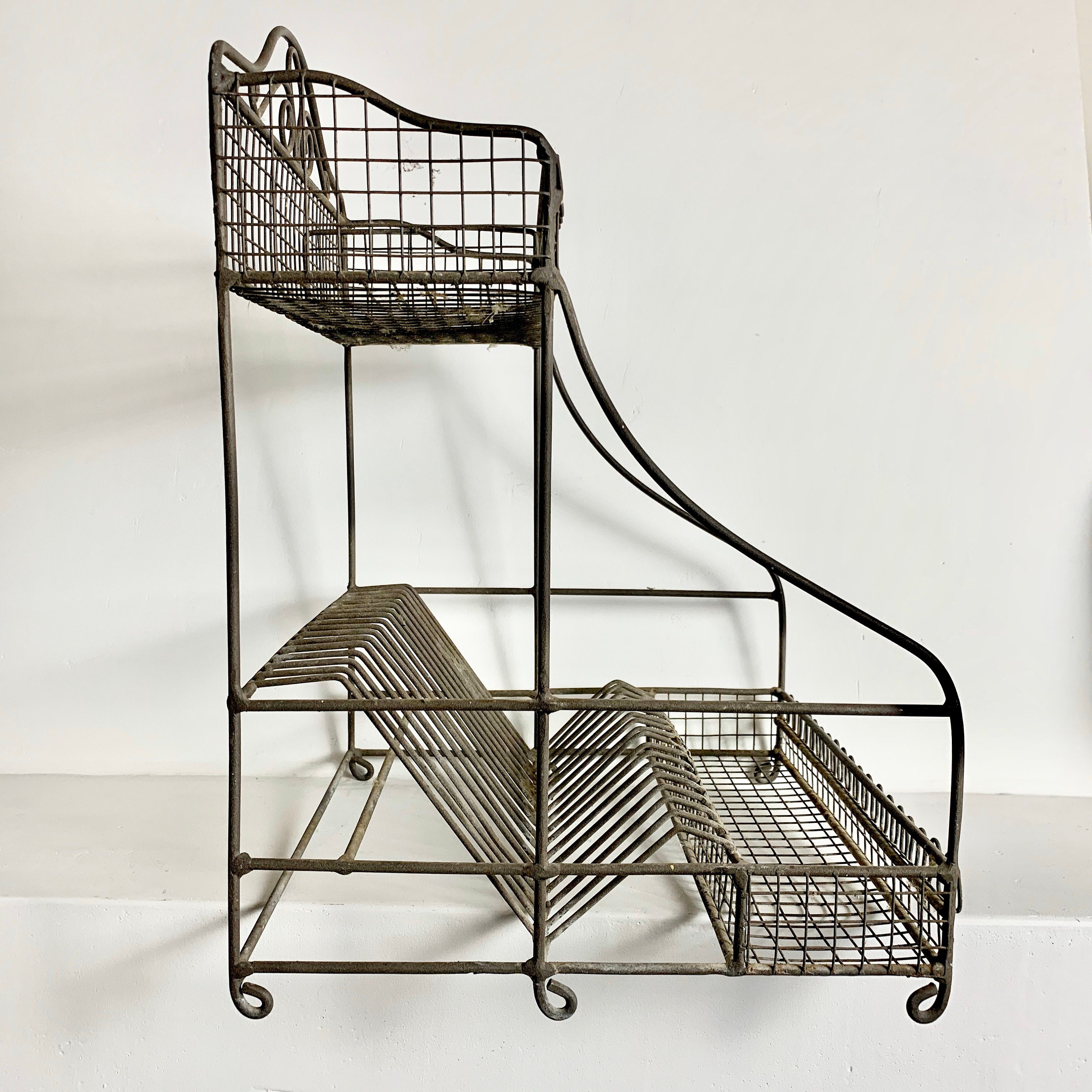 French Vintage Dish Rack - Dish Strainer - Dish Drying Rack - Iron Wire ...