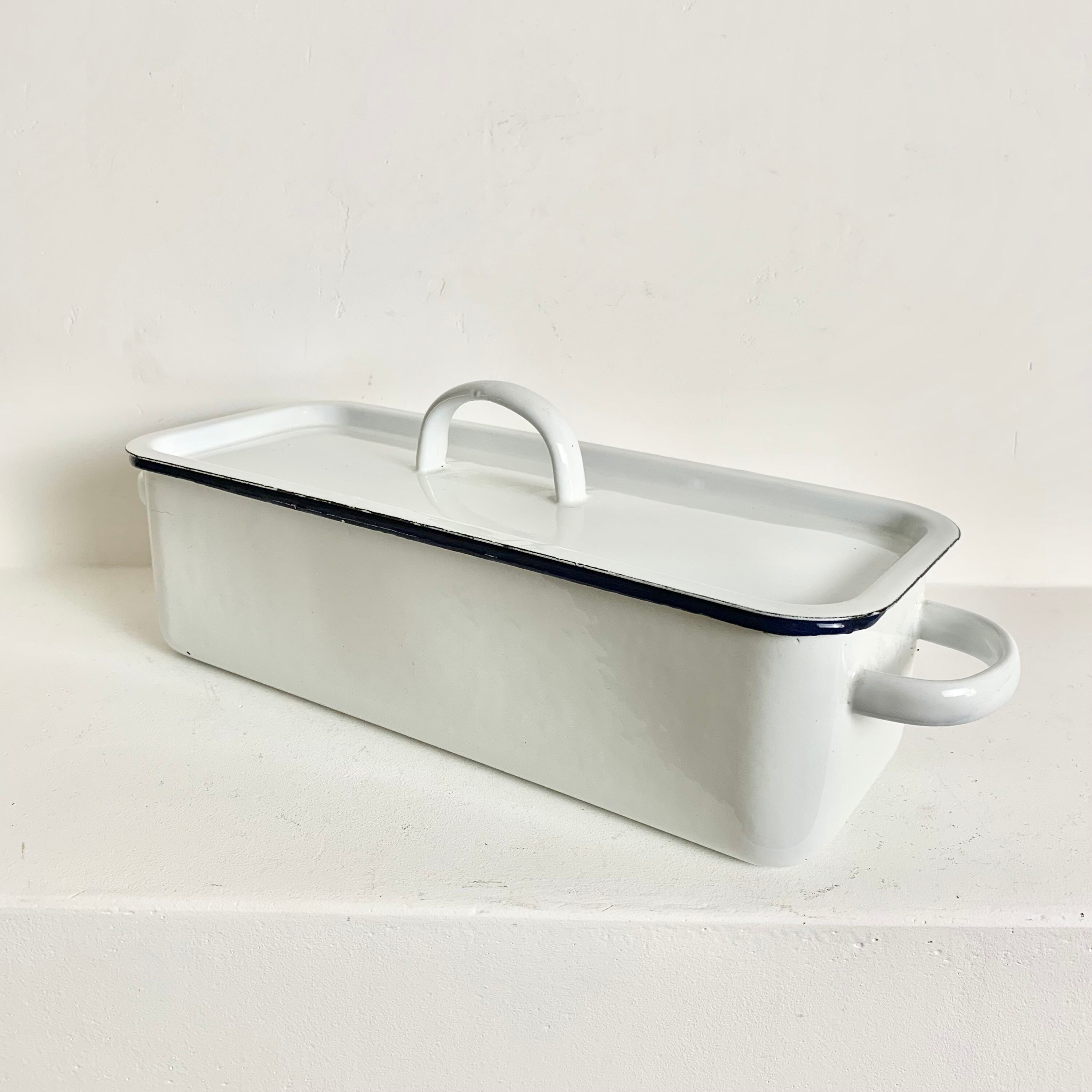 French Vintage White Enamelware Fish Poacher - Fish Cooker - Fish ...