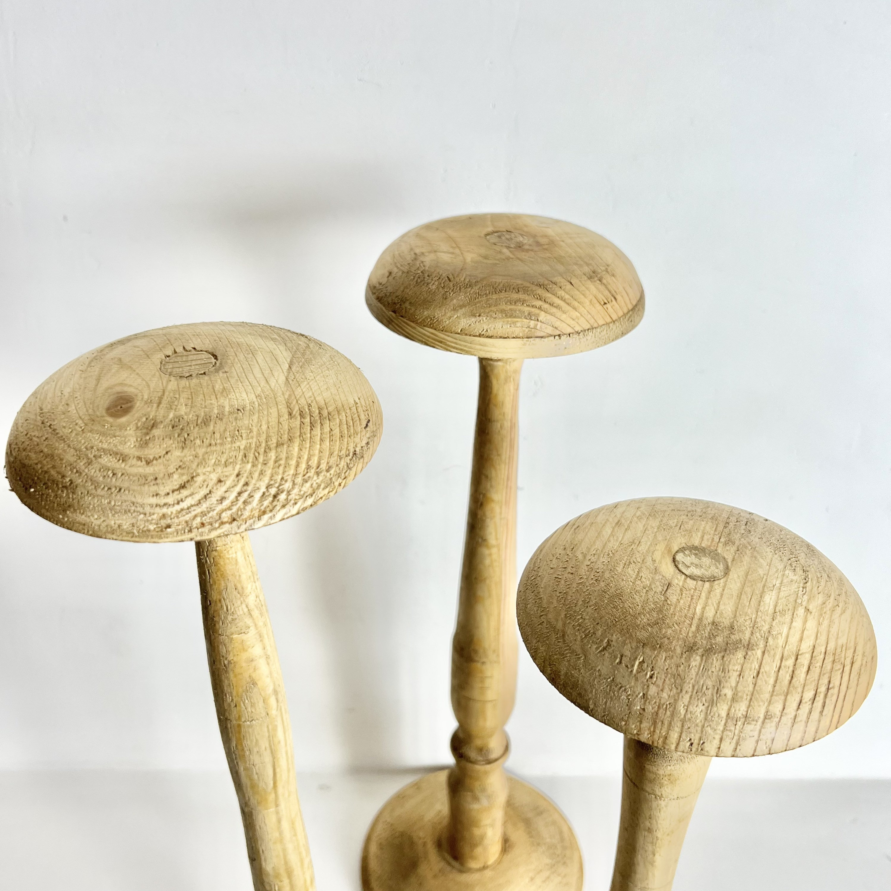 French Vintage Wood Hat Stand - Medium Sized 33-41cm - Turned Pine Wood ...