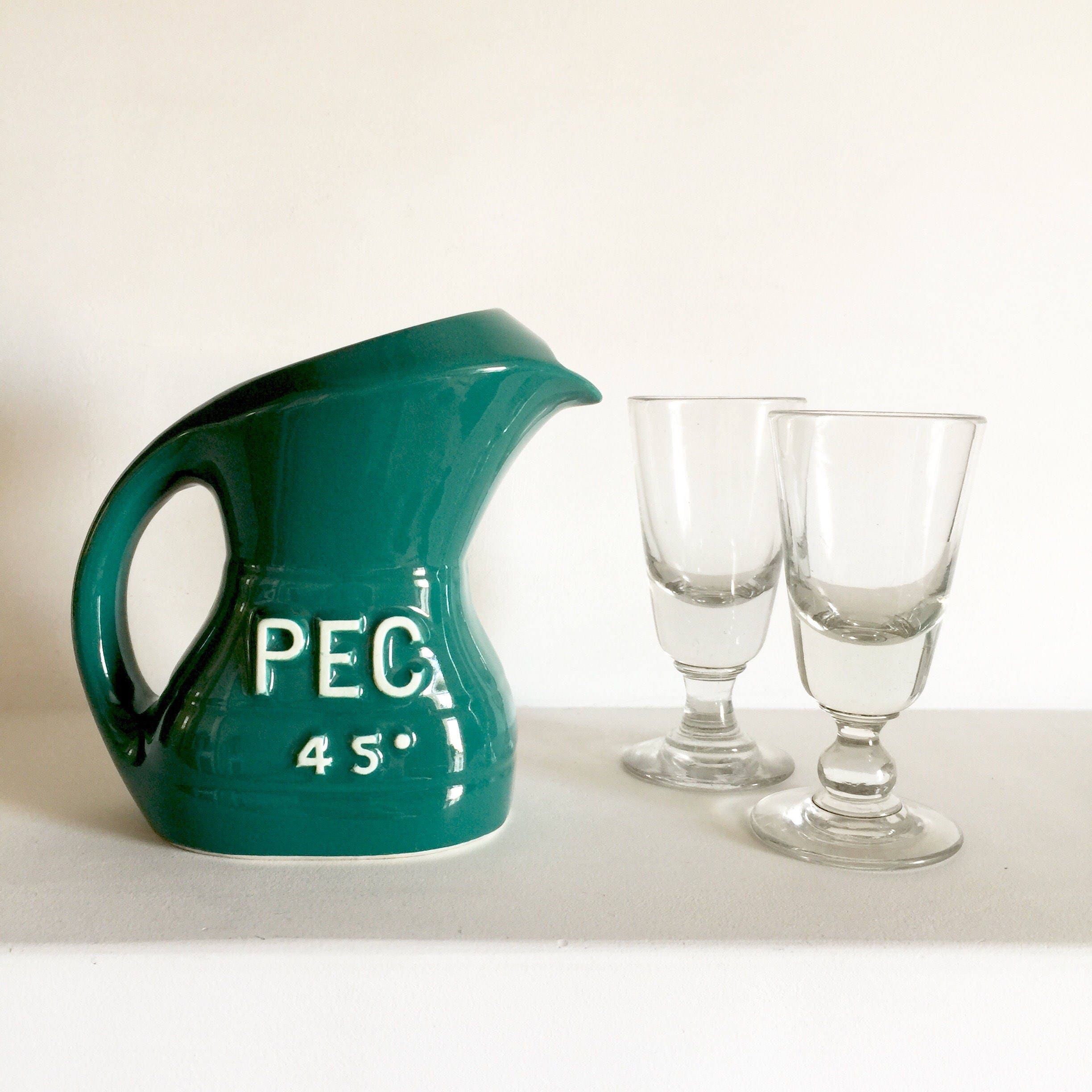 French Vintage Pastis Pitcher - PEC 45 Pastis - Water Pitcher - Pastis ...