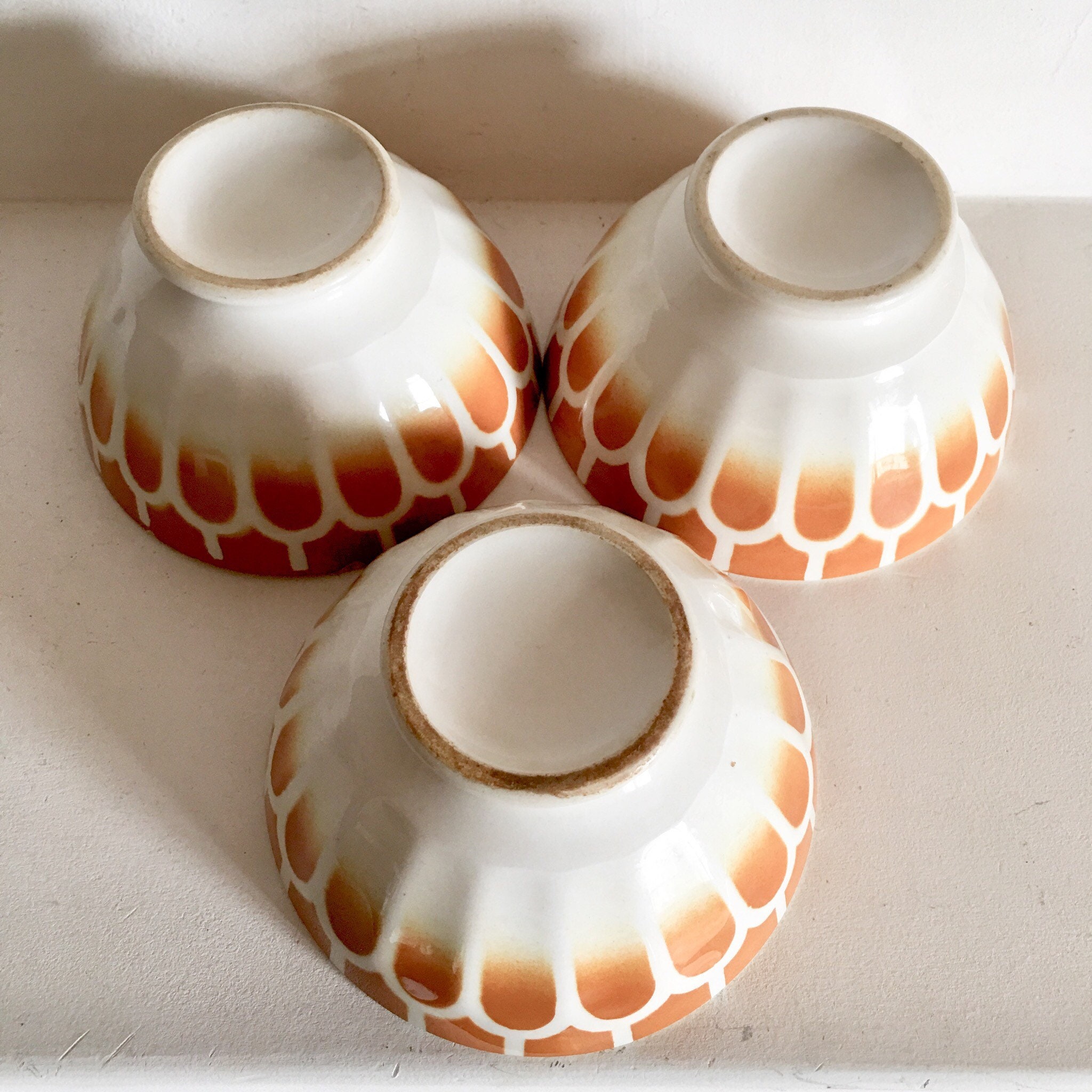 French Antique Coffee Bowls - Cafe au Lait Bowls - Set of 3 Bowls ...