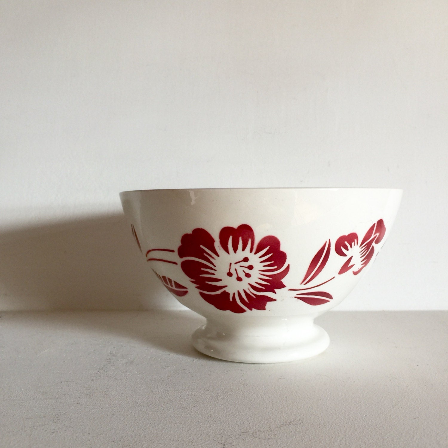 Large French Vintage Coffee Bowl - Cafe au Lait Bowl - Digoin France ...