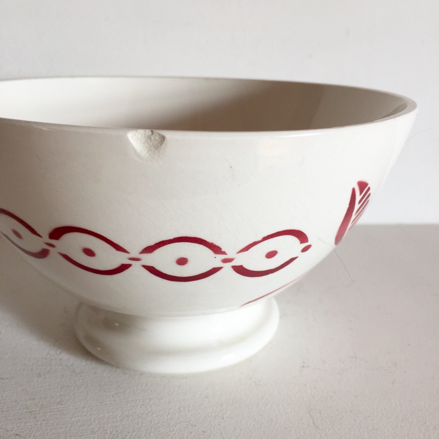 Large French Vintage Coffee Bowl - Cafe au Lait Bowl - Digoin France ...