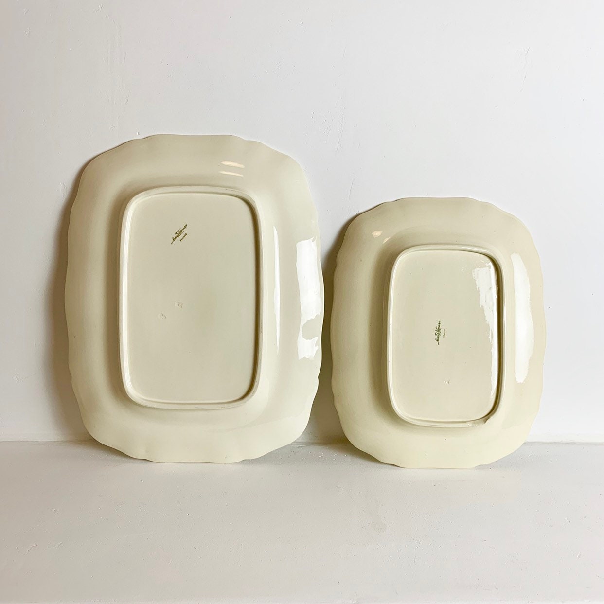 French Antique Sarreguemines Serving Platters Set of 2 - Rectangular ...