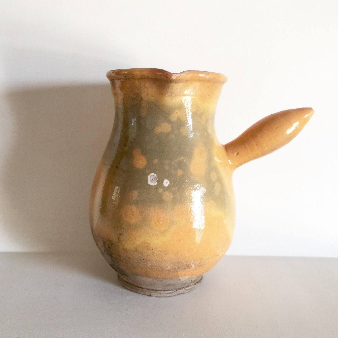 French Antique Glazed Pot - Antique French Toupin - Antique Pottery Jug ...