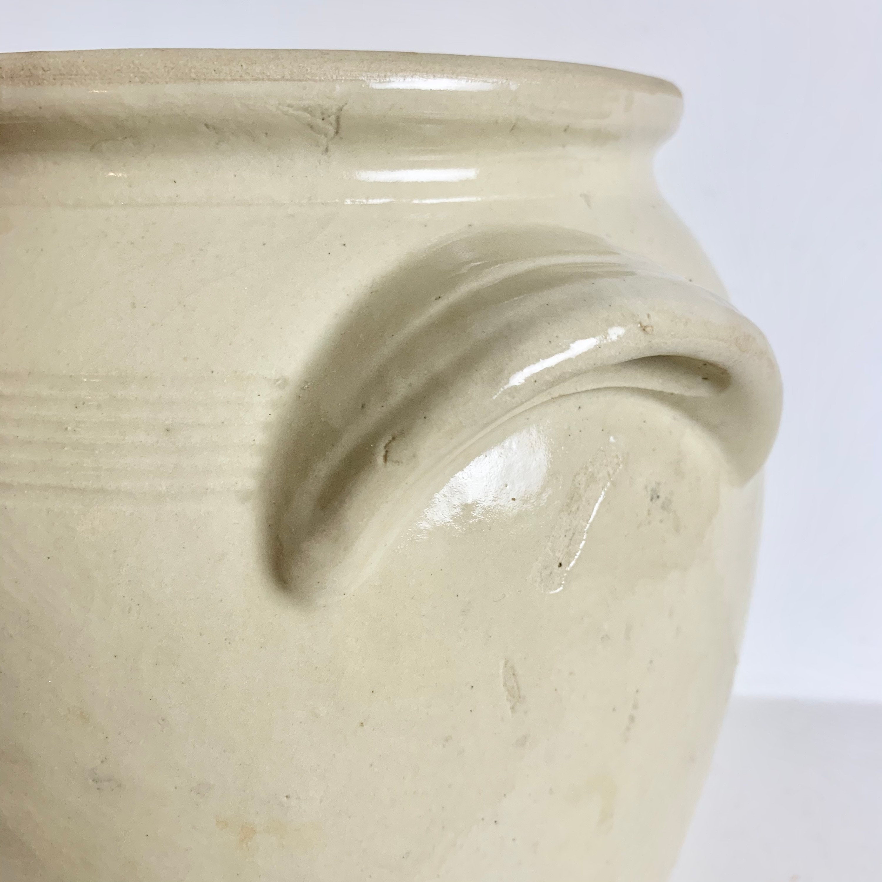 French Vintage Stoneware Crock - French Stoneware Jar - French Olive ...