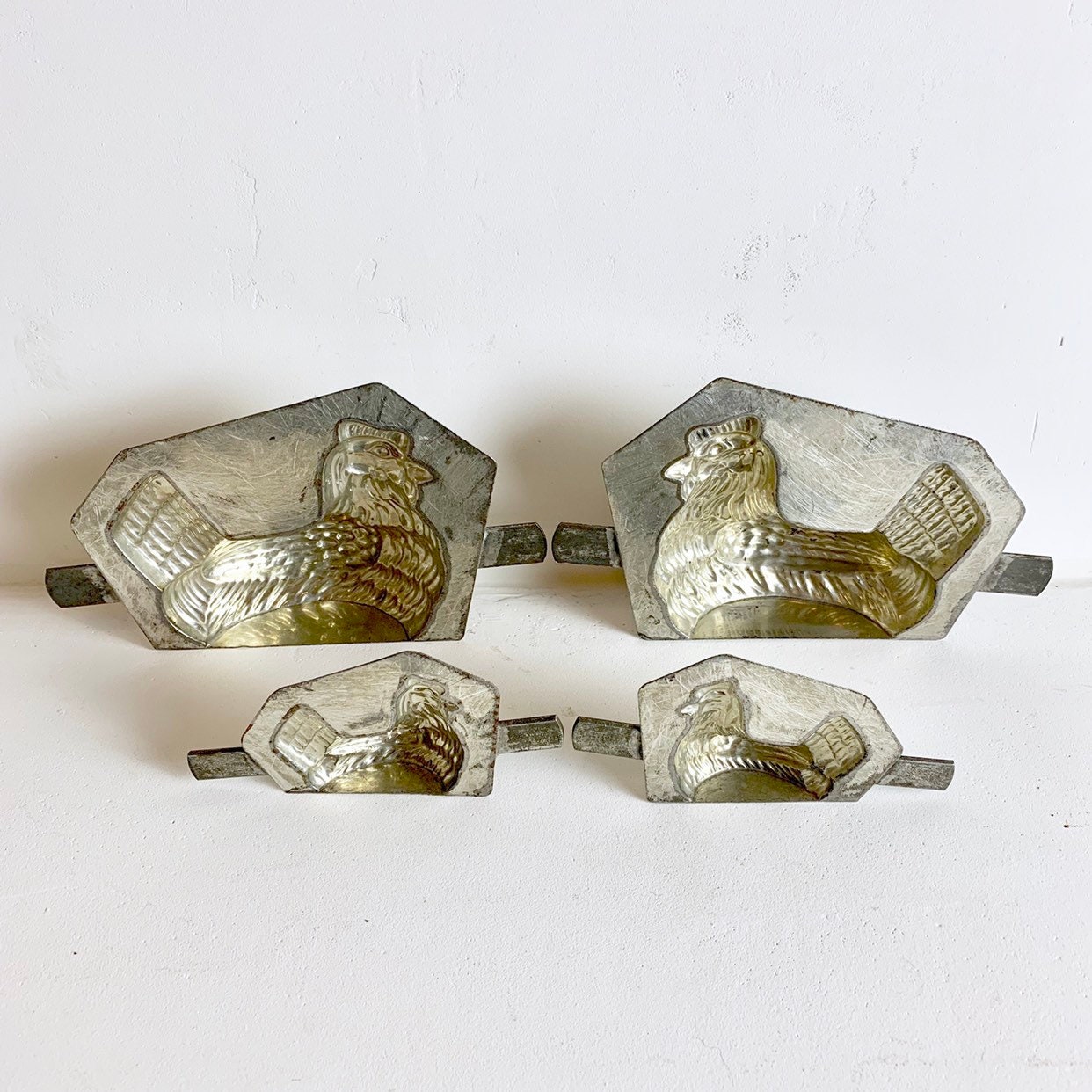 French Antique Chocolate Mold - Set of 2 Chocolate Molds - Chicken or ...