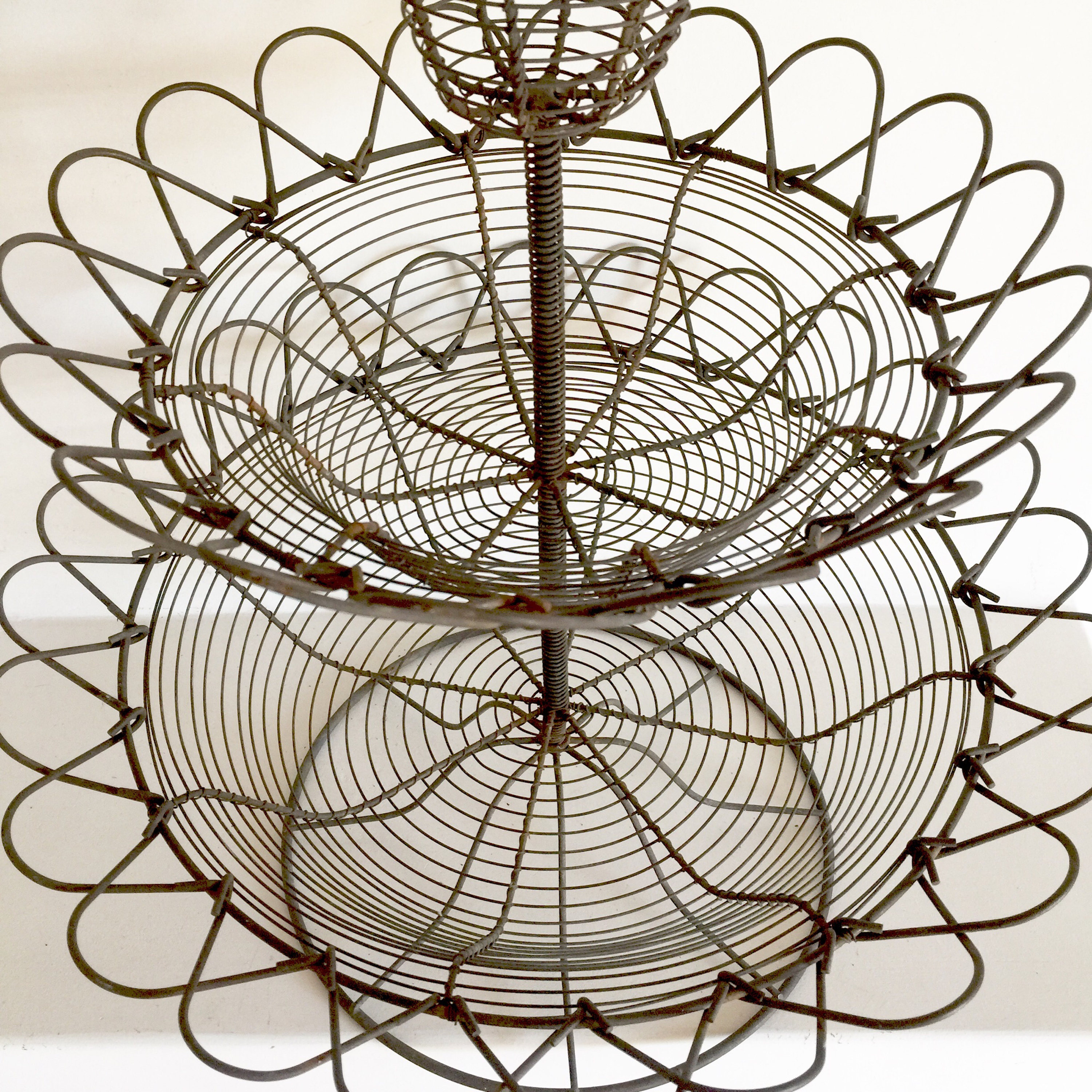French Vintage Fruit Stand - Fruit Basket - French Wire Display stand ...