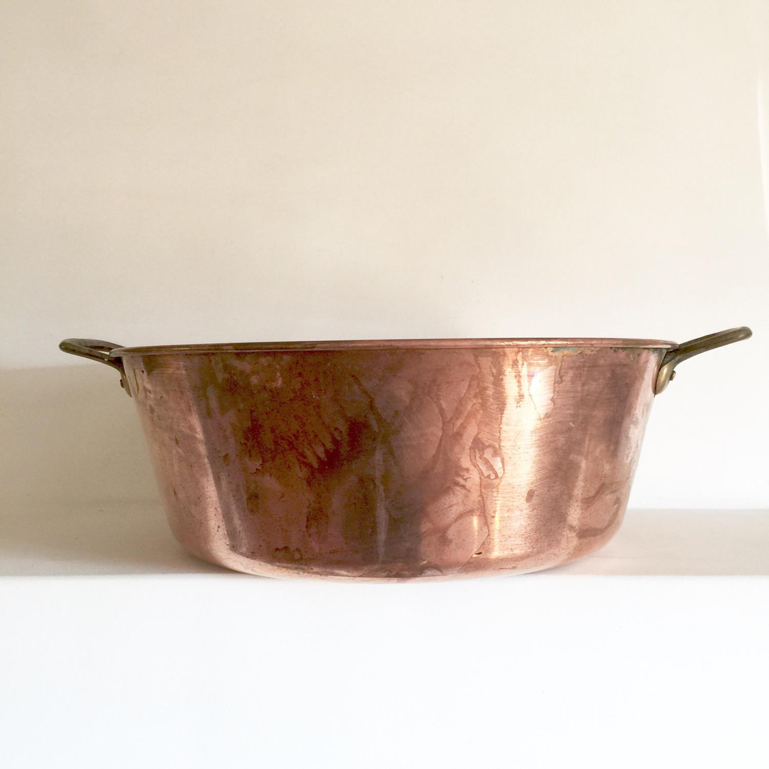 French Antique Copper Pot - French Copper Preserves Pot - Copper Jam ...