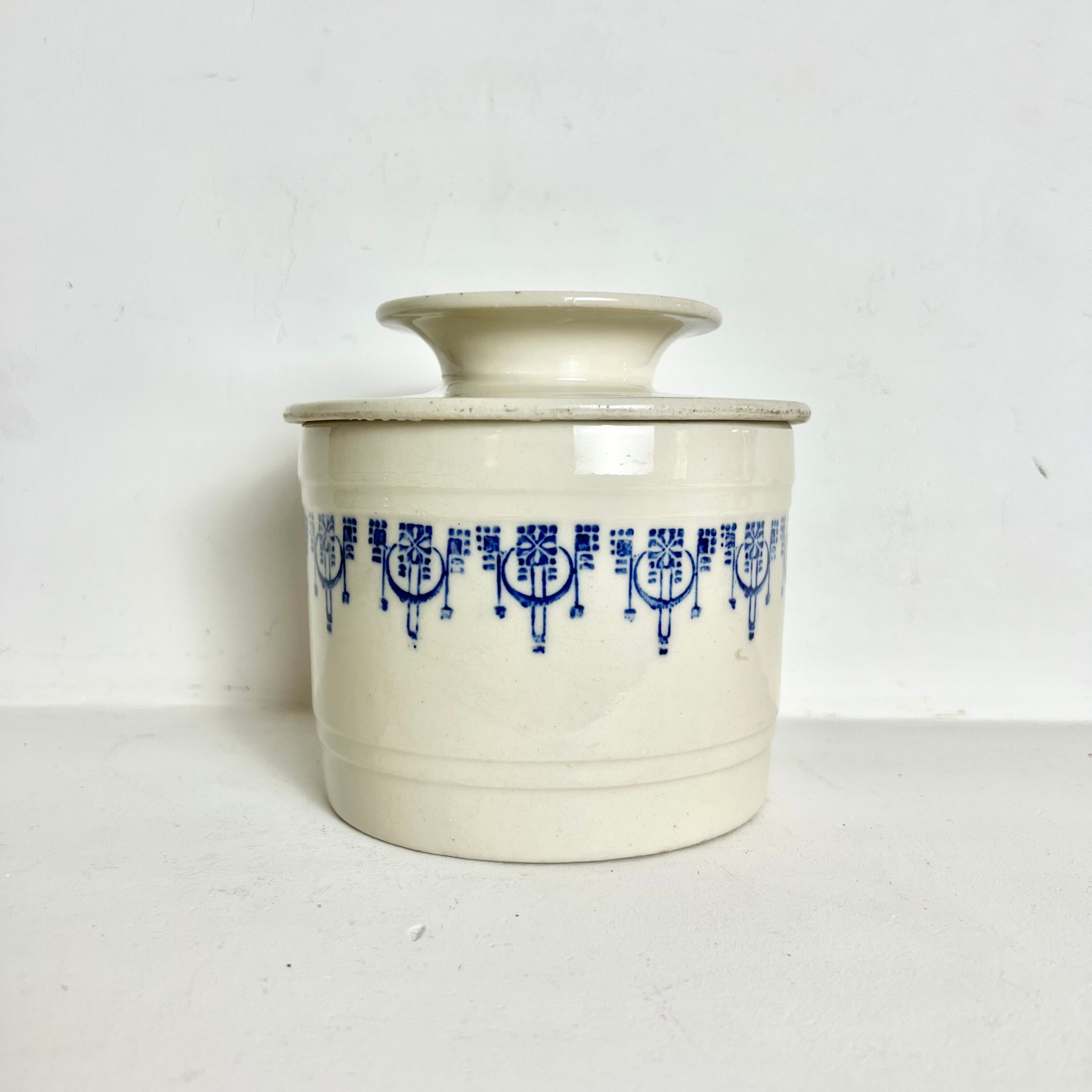 Rare Large French Antique Saint Uze Stoneware Butter Keeper Large ...