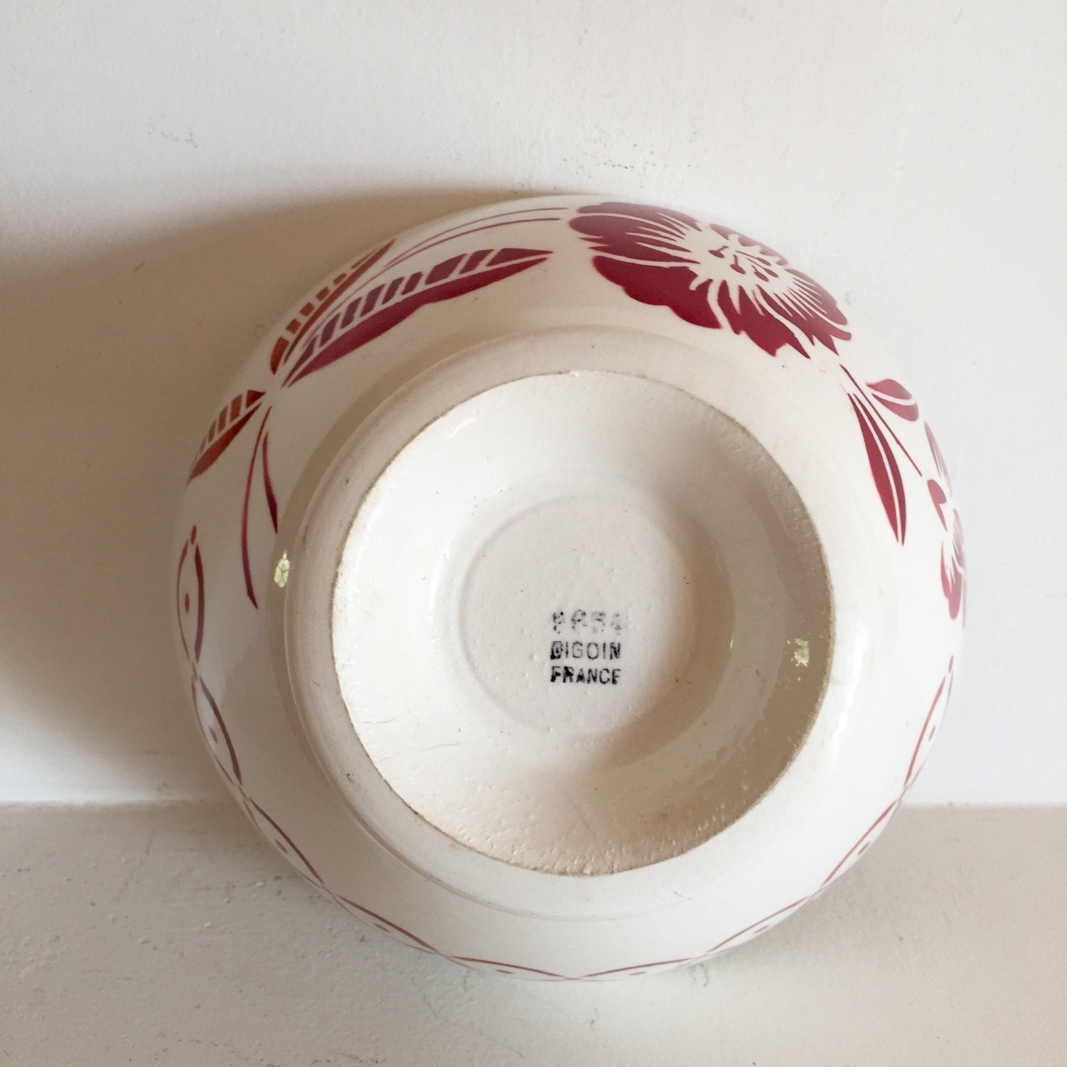 Large French Vintage Coffee Bowl - Cafe au Lait Bowl - Digoin France ...