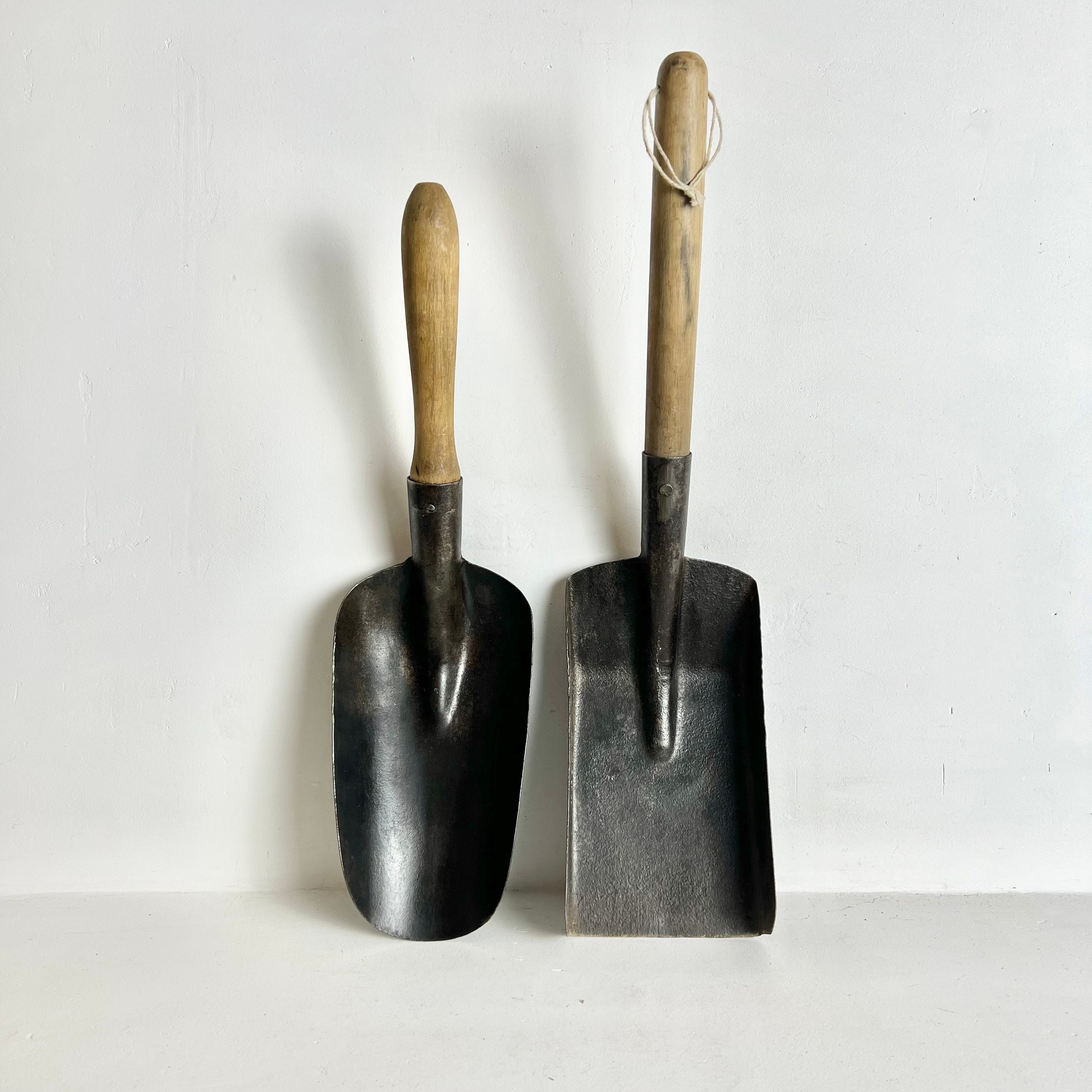 French Antique Grain Scoop- Hand Shovel - Iron and Wood Scoop ...