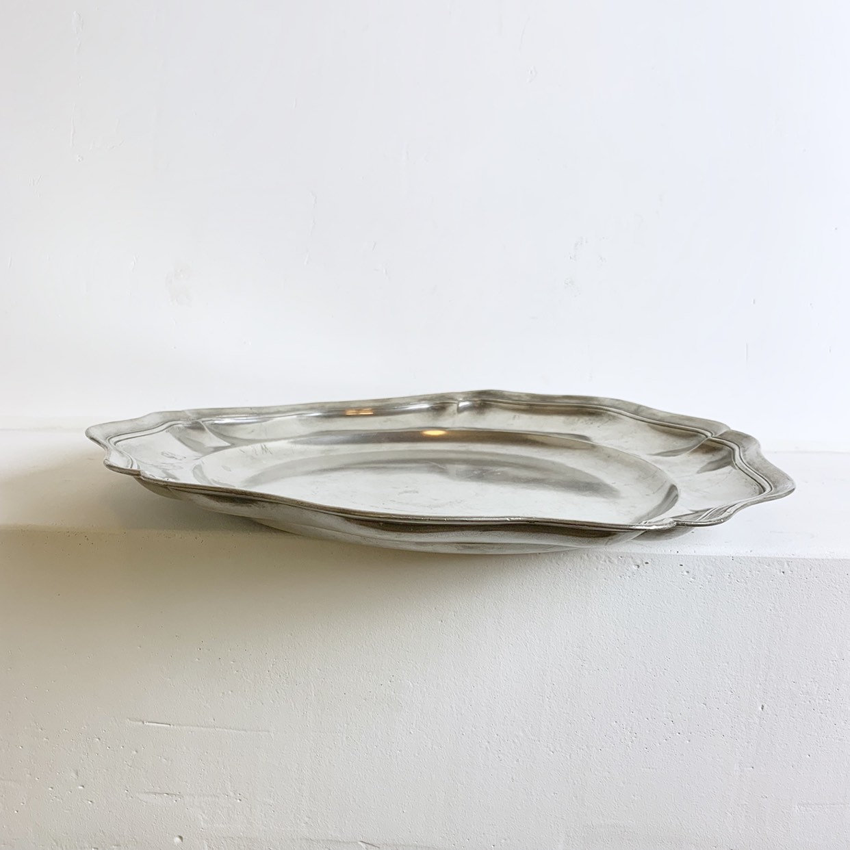 French Antique Silver Pewter Serving Platter - Serving Plate - French ...