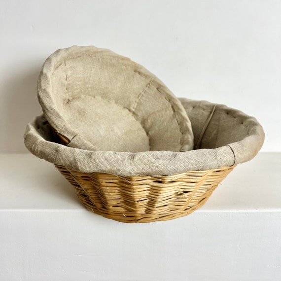 French Antique Round Wicker Bread Baskets - Set of 2 - Nesting Bread ...