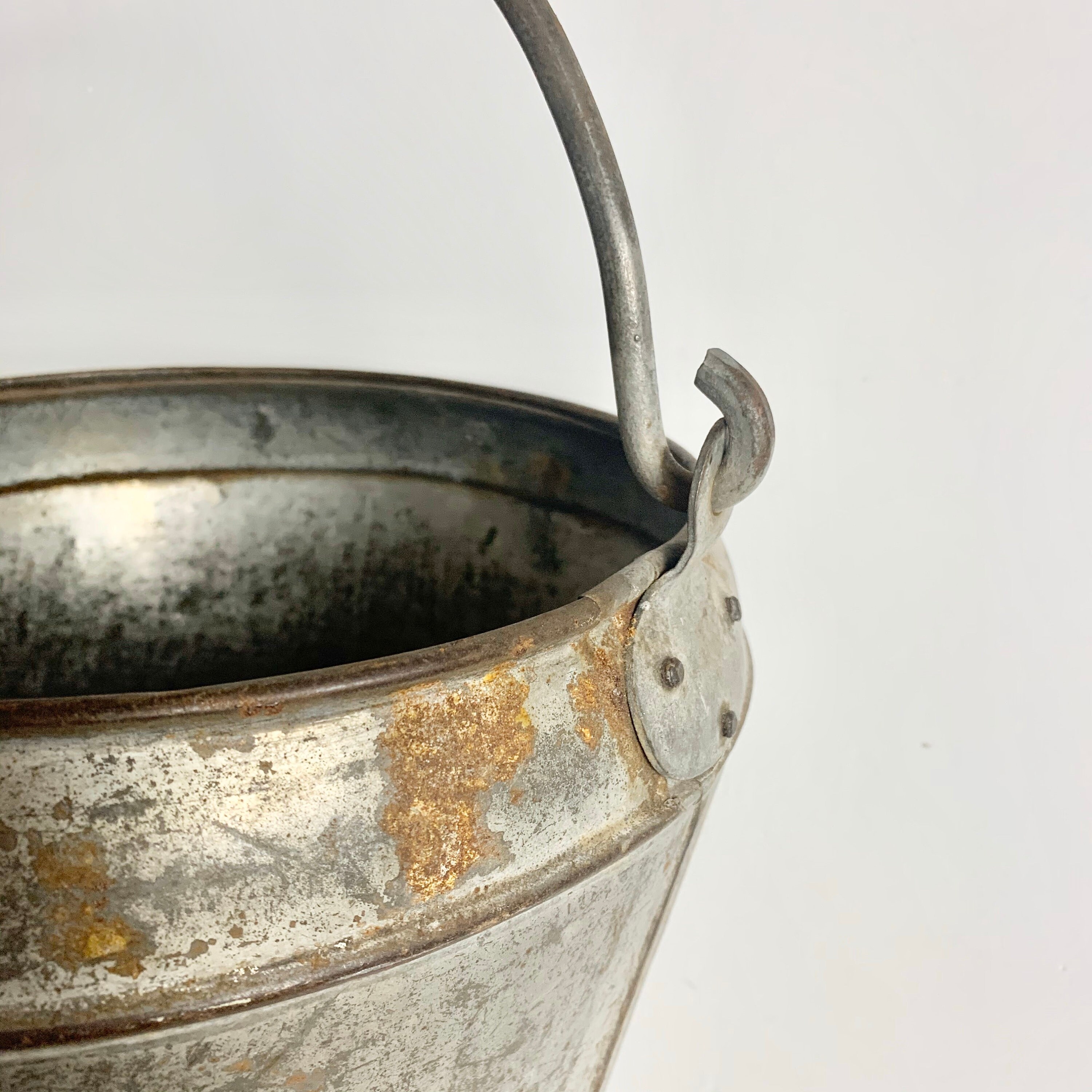 Rare French Antique Milk Bucket - Shabby Chic Garden Bucket - Well ...
