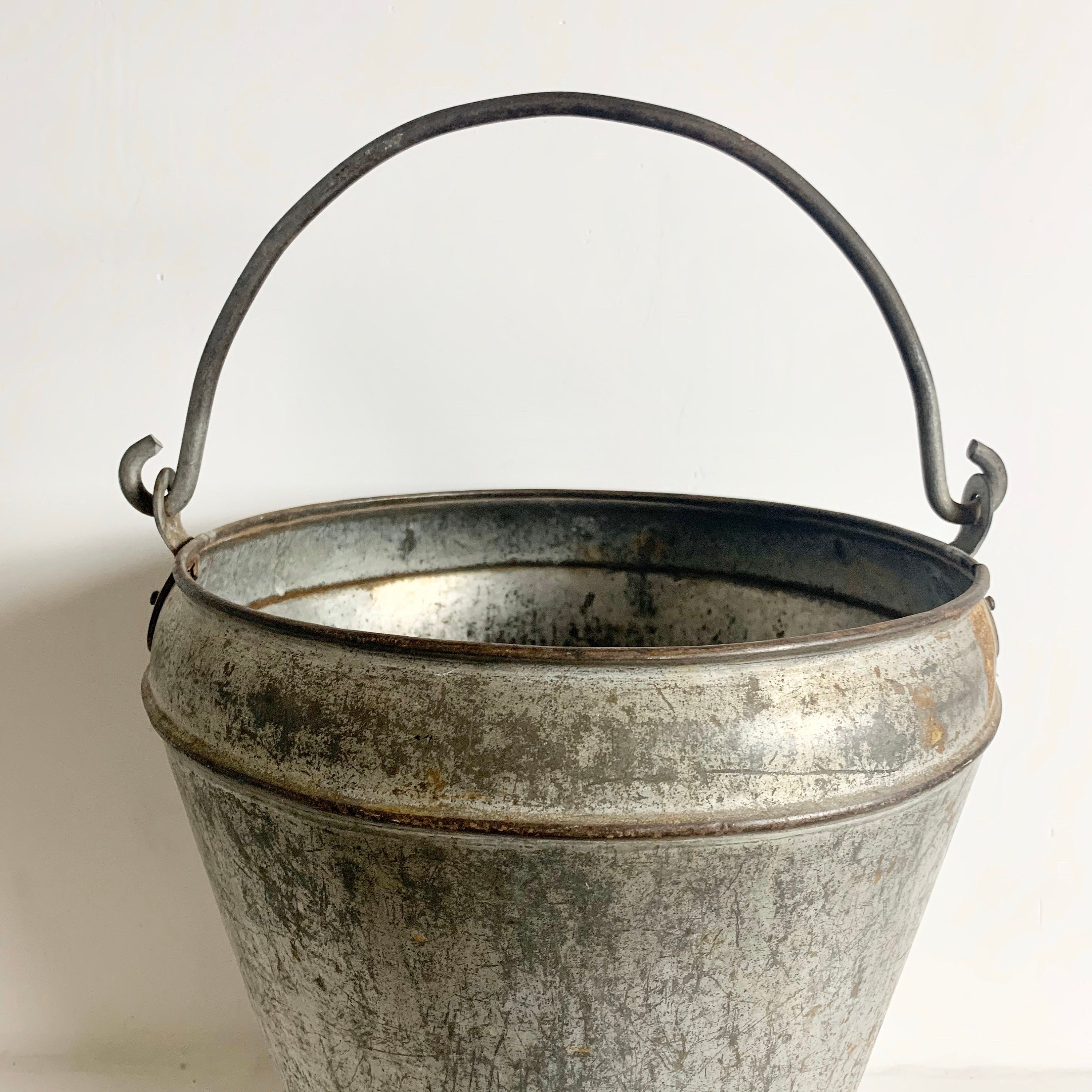 Rare French Antique Milk Bucket - Shabby Chic Garden Bucket - Well ...