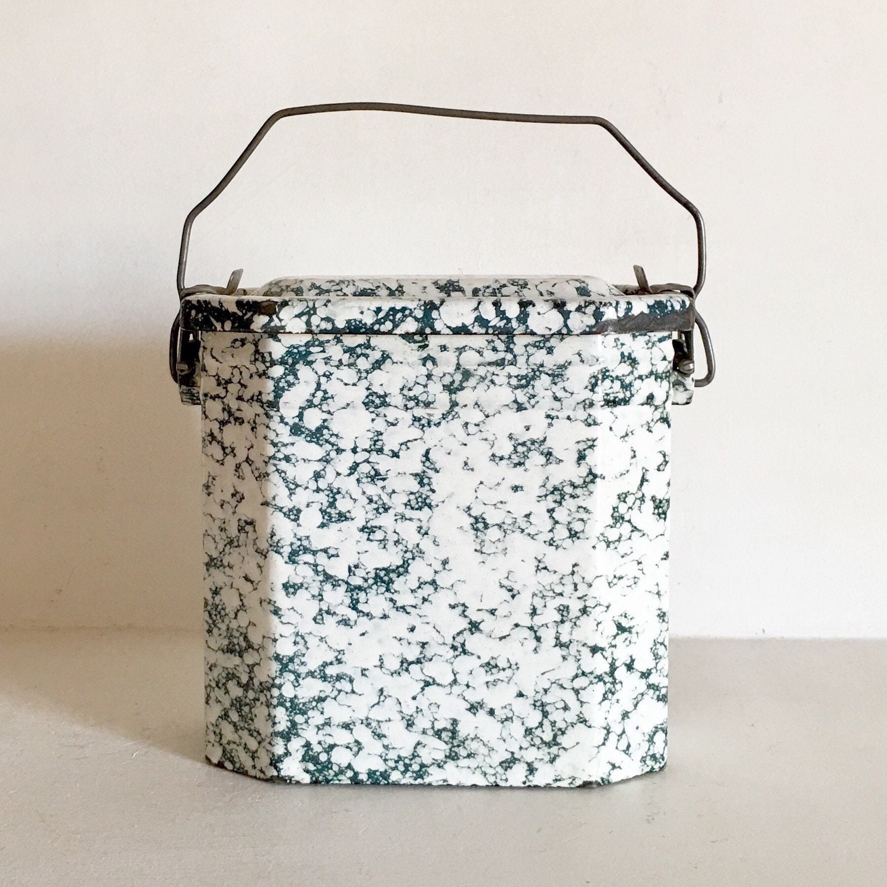French Vintage Enamel Lunch Box - Graniteware Meal Container - Food ...