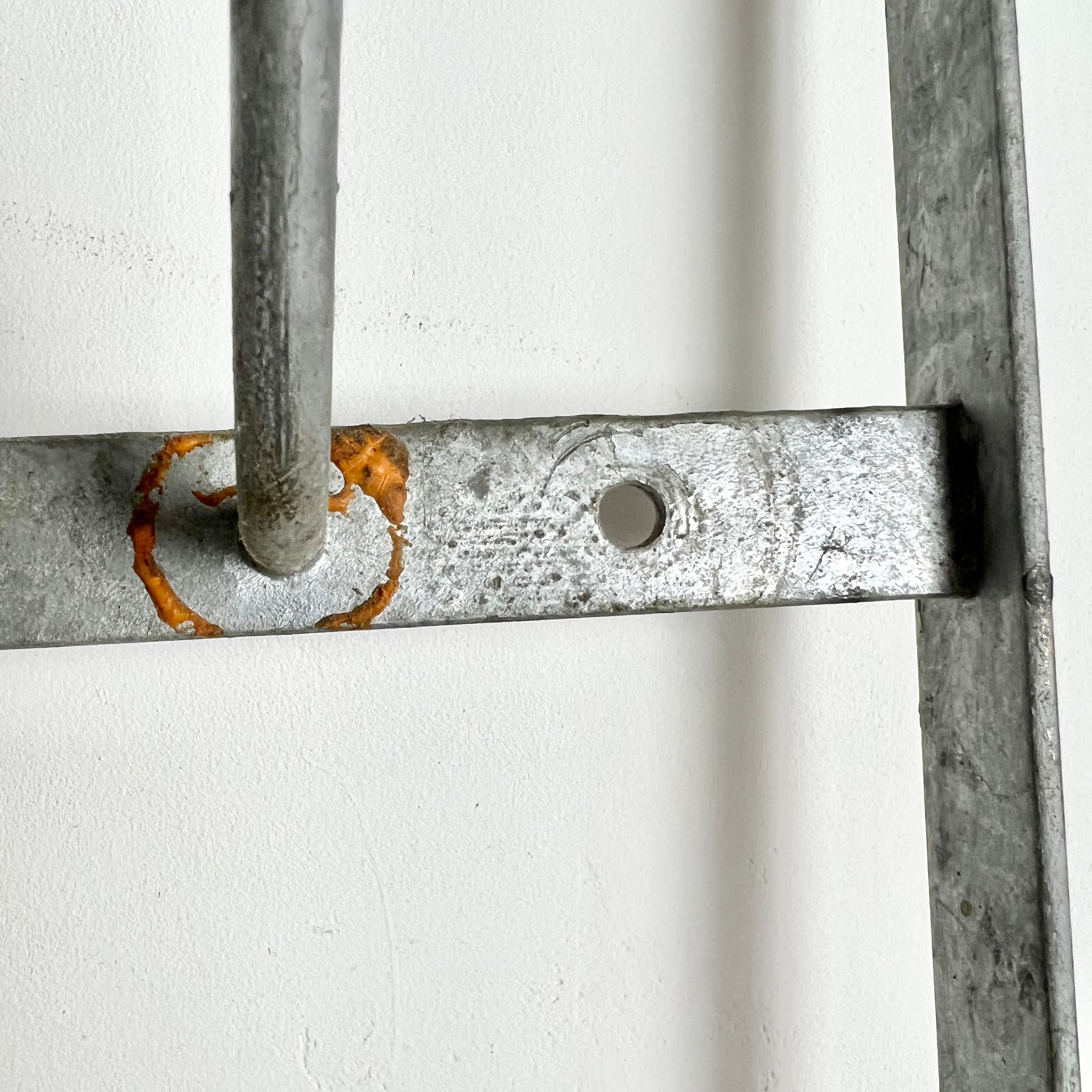 French Antique Zinc Bottle Drying Rack - Rare Flat Wall Mount Bottle ...