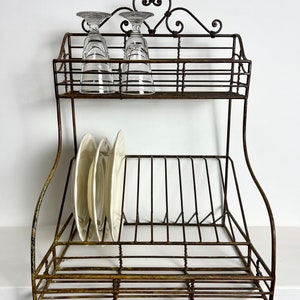 French Vintage Dish Rack Large Dish Strainer Dish Drying Rack Iron Wire ...