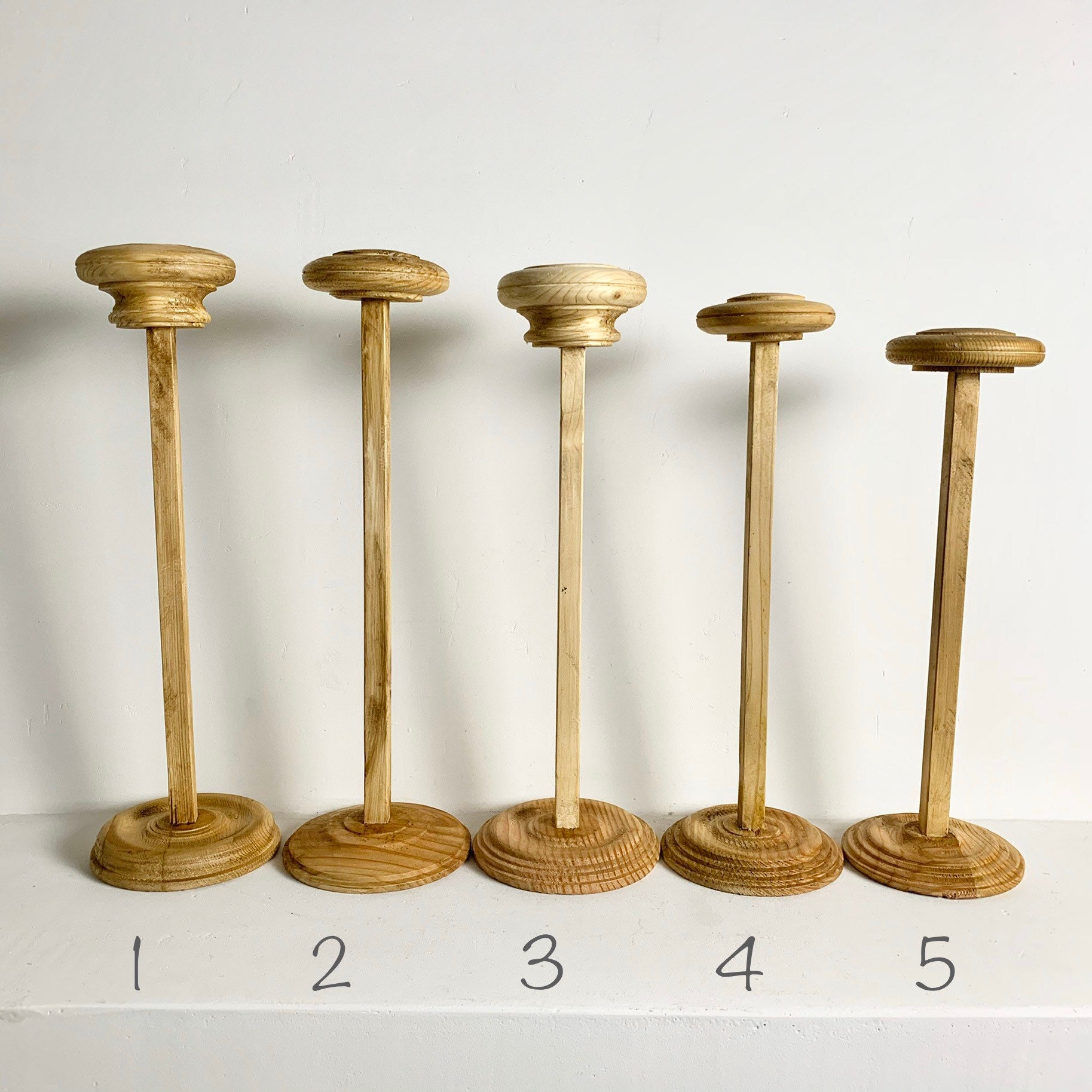 French Vintage Wood Hat Stand - Natural Wood Hat Display Stand - Hat ...