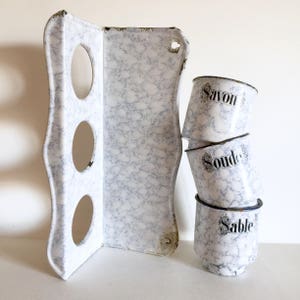 French Antique Enamel Laundry Soap Rack - French Enamelware Laundry ...