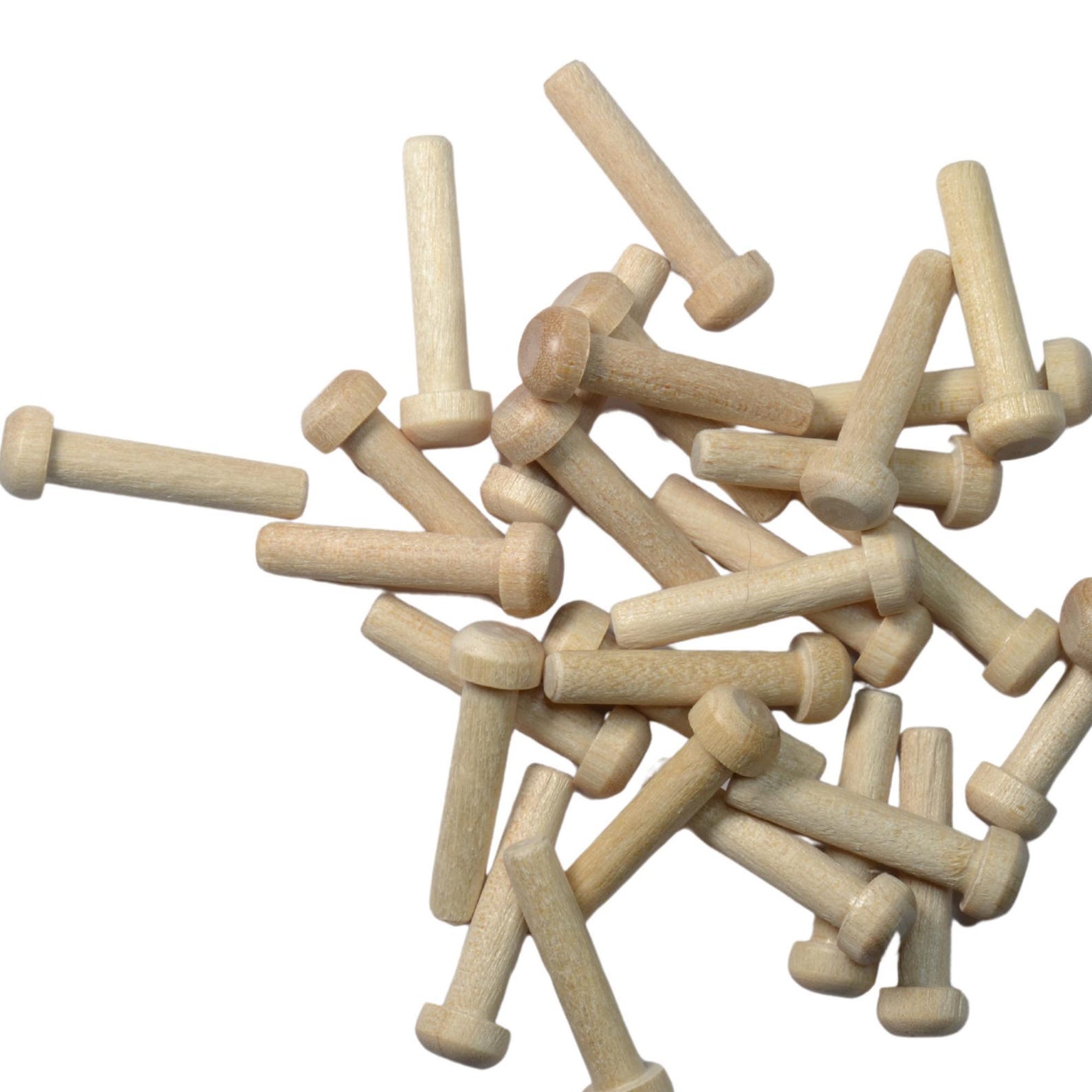 Wood Axle Toy Pegs for Wheels With 1/4" Hole, 1-1/4" Total Length Qty ...