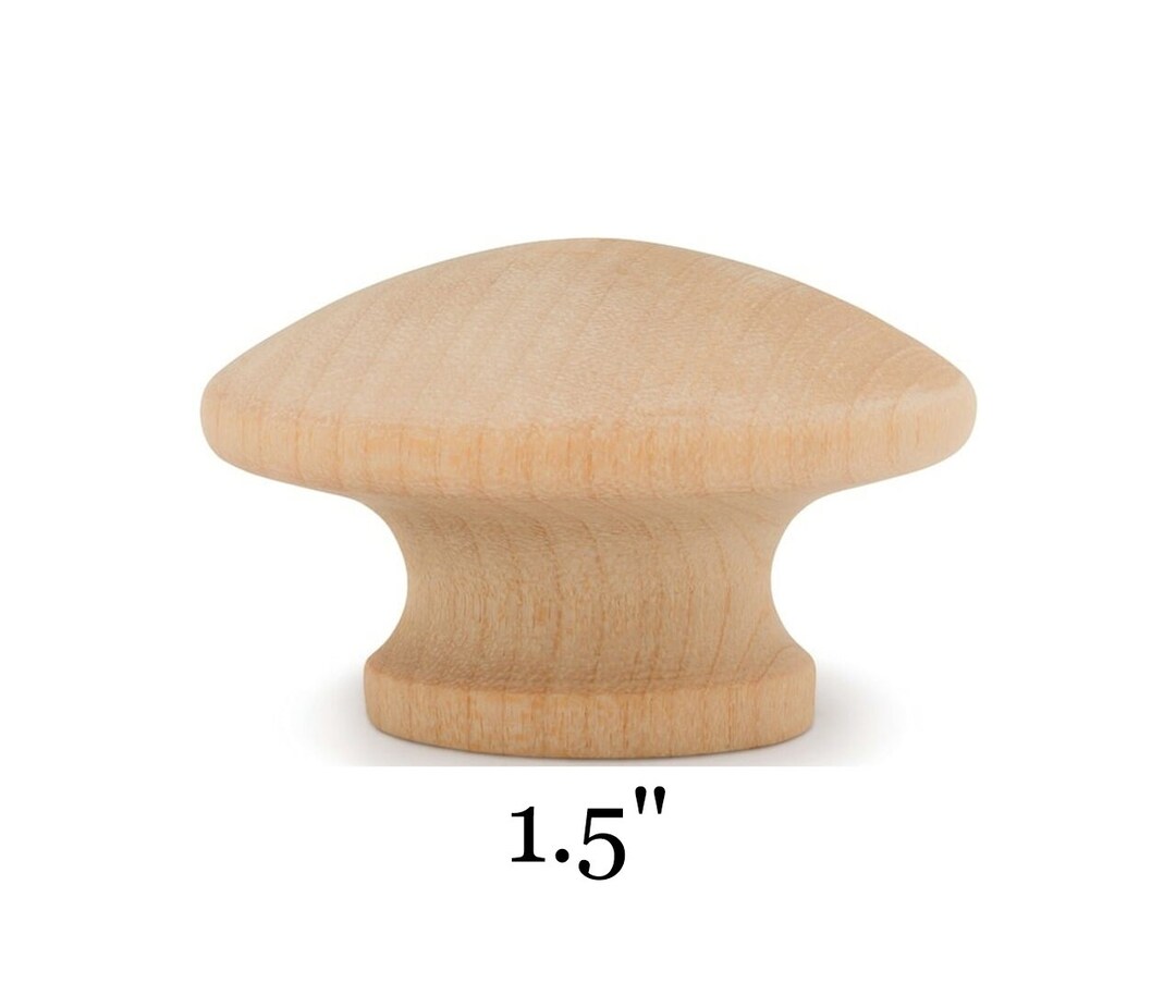 Hardwood Knobs - 1-1/2" Unfinished Wood Drawer Knobs W/washer Head Screws - Cabinet Pull, Closet ...