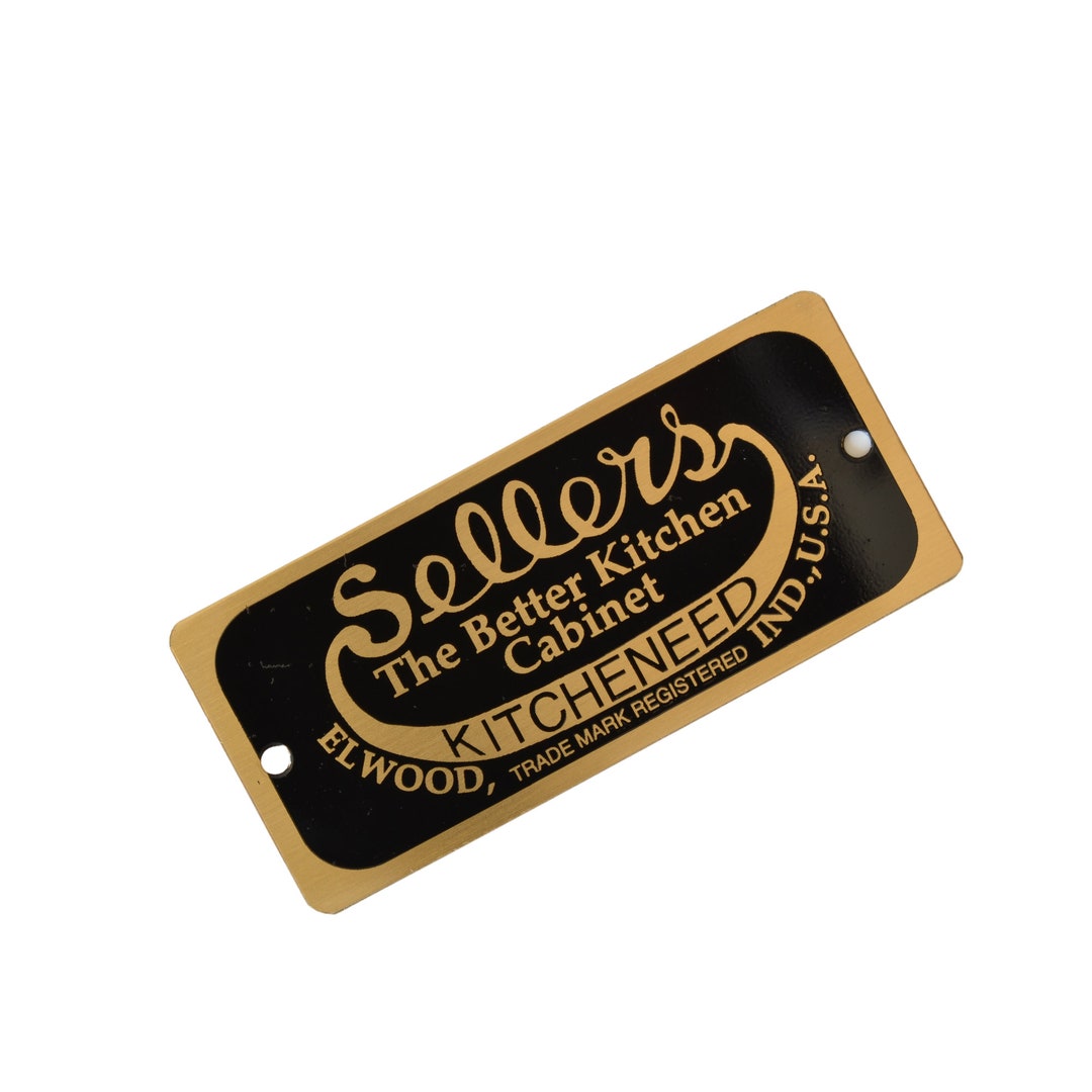Sellers Cabinet Nameplate Label for Hoosier Style Kitchen Cabinets ...