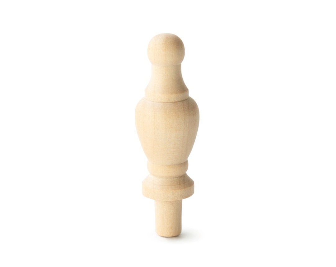 Qty 100 - Small Wooden Decorative Finials Turned From Hardwood - 2-1/4 ...