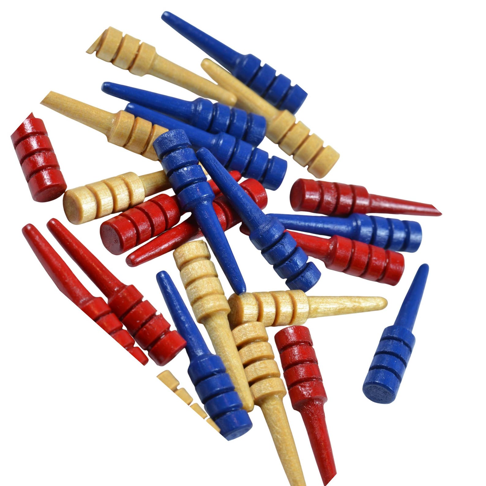 Wooden Cribbage Pegs - Made in USA - Multi Color Pack - Red, Blue ...