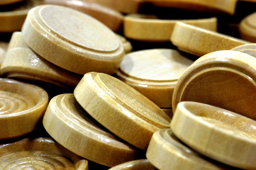 100 to 300 Piece 1.25 Wood Stacking Checkers Finished With a Clear ...