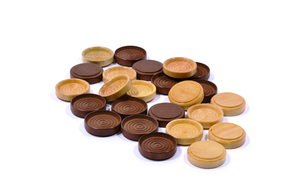 26 Pack 1.25 Wood Stacking Checkers Finished in Clear - Etsy