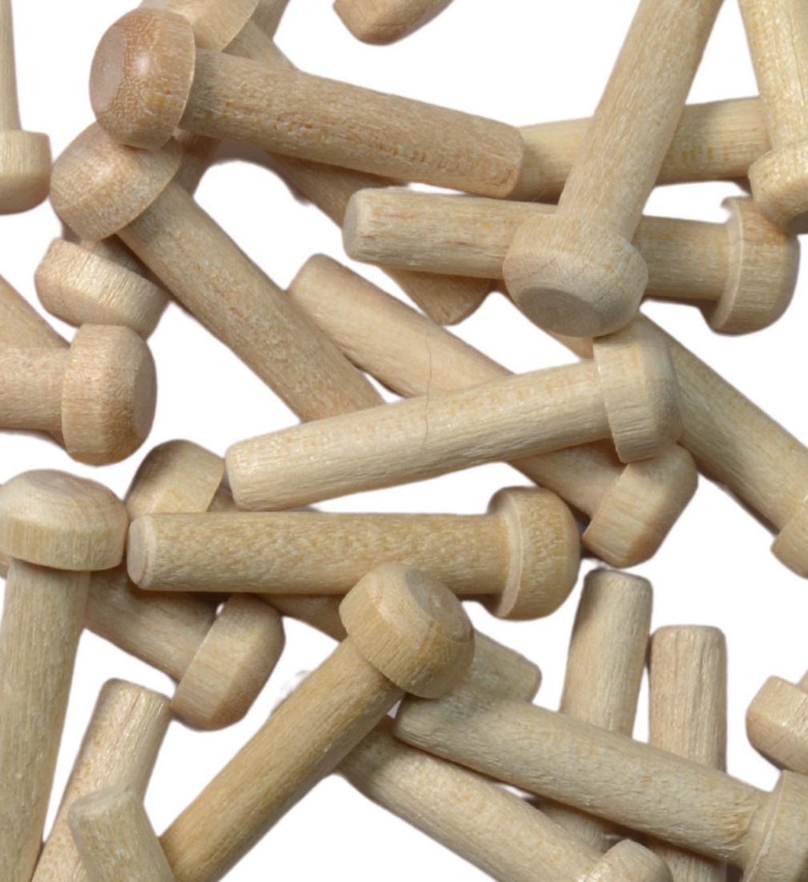 Wood Axle Toy Pegs for Wheels With 1/4" Hole, 1-1/4" Total Length Qty ...