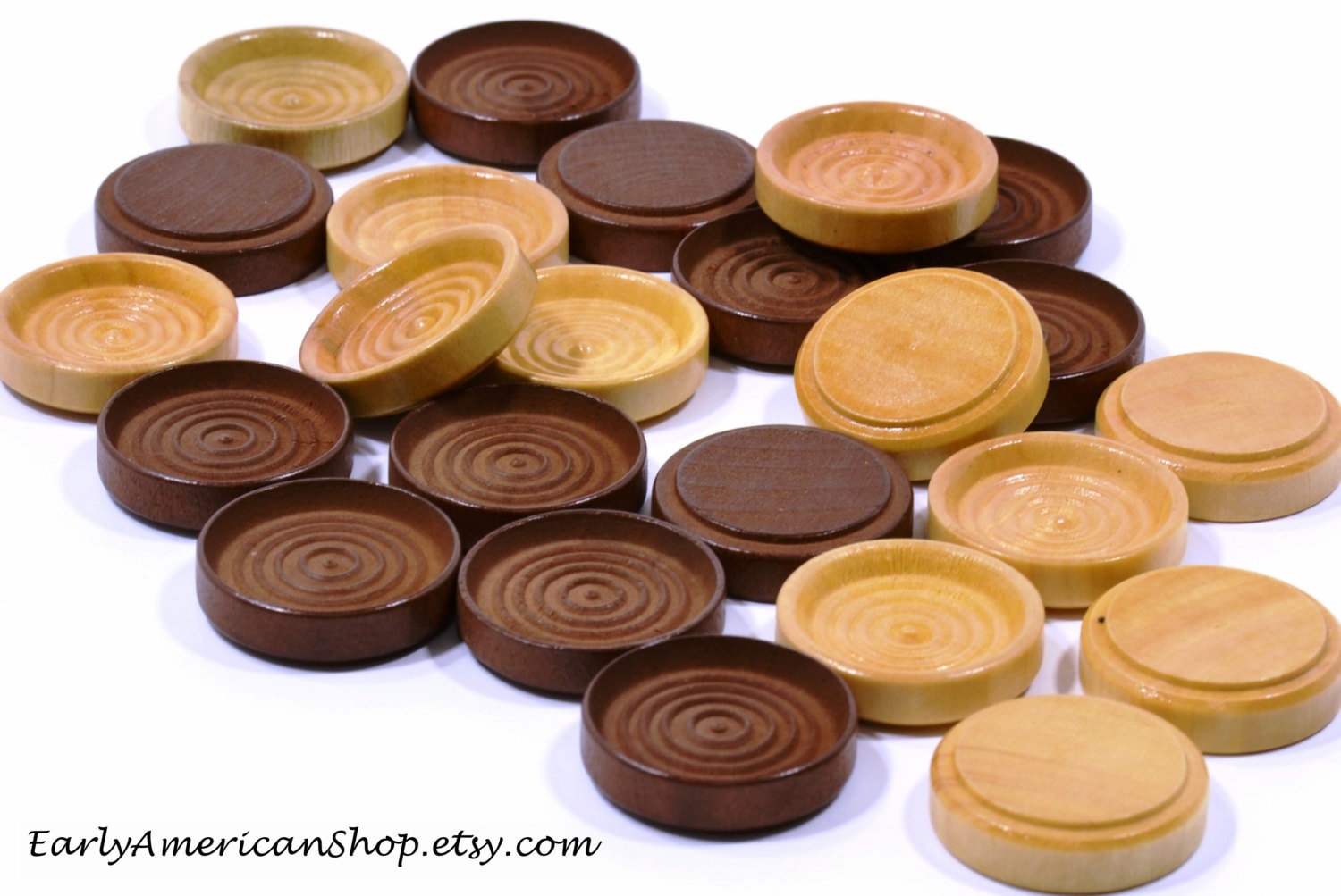 26 Pack 1.25 Wood Stacking Checkers Finished in Clear - Etsy