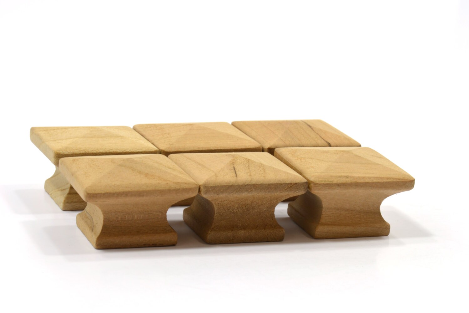 Unfinished Cherry Mission Style Knobs With Brass Insert - Etsy